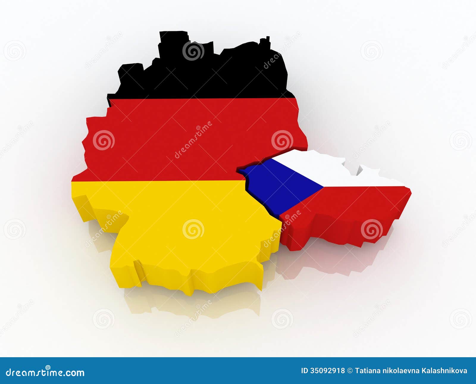 Mapa De Alemania Y De La República Checa. Stock de ilustración ...
