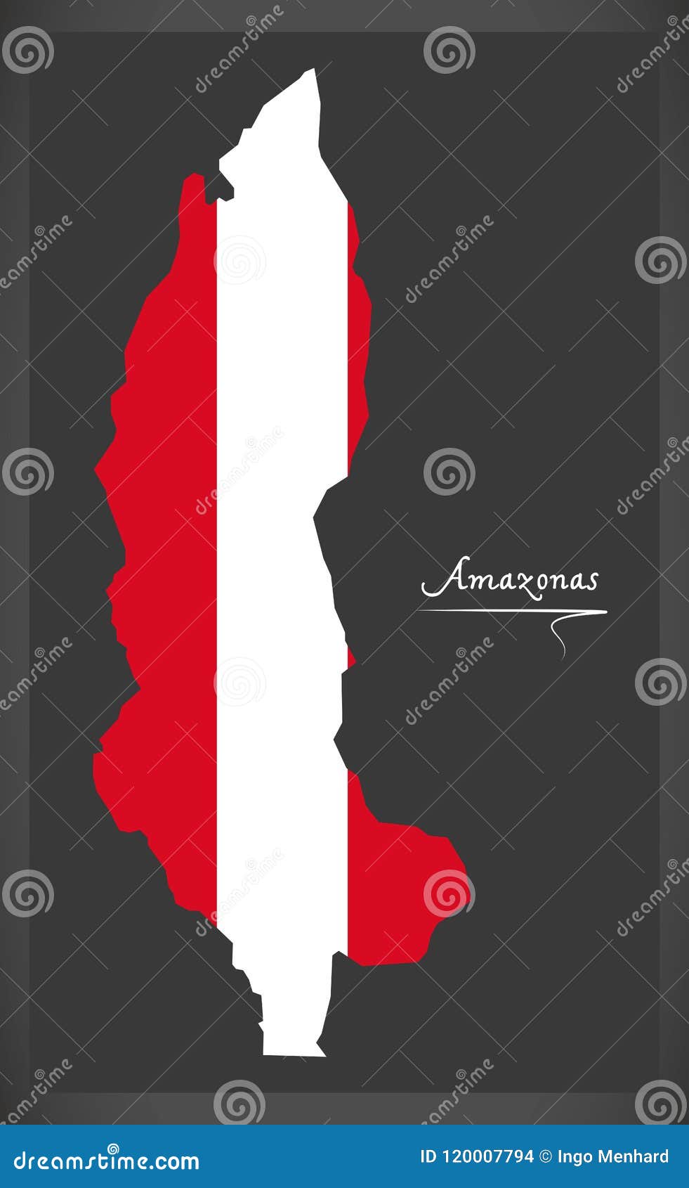 Mapa De Amazonas Con El Ejemplo Peruano De La Bandera Nacional ...