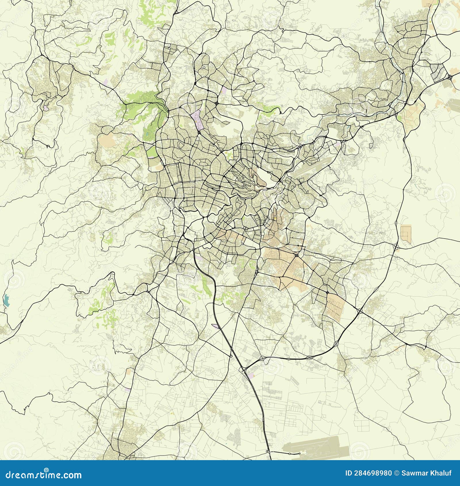 Mapa de amman jordan ilustración del vector. Ilustración de rinda ...