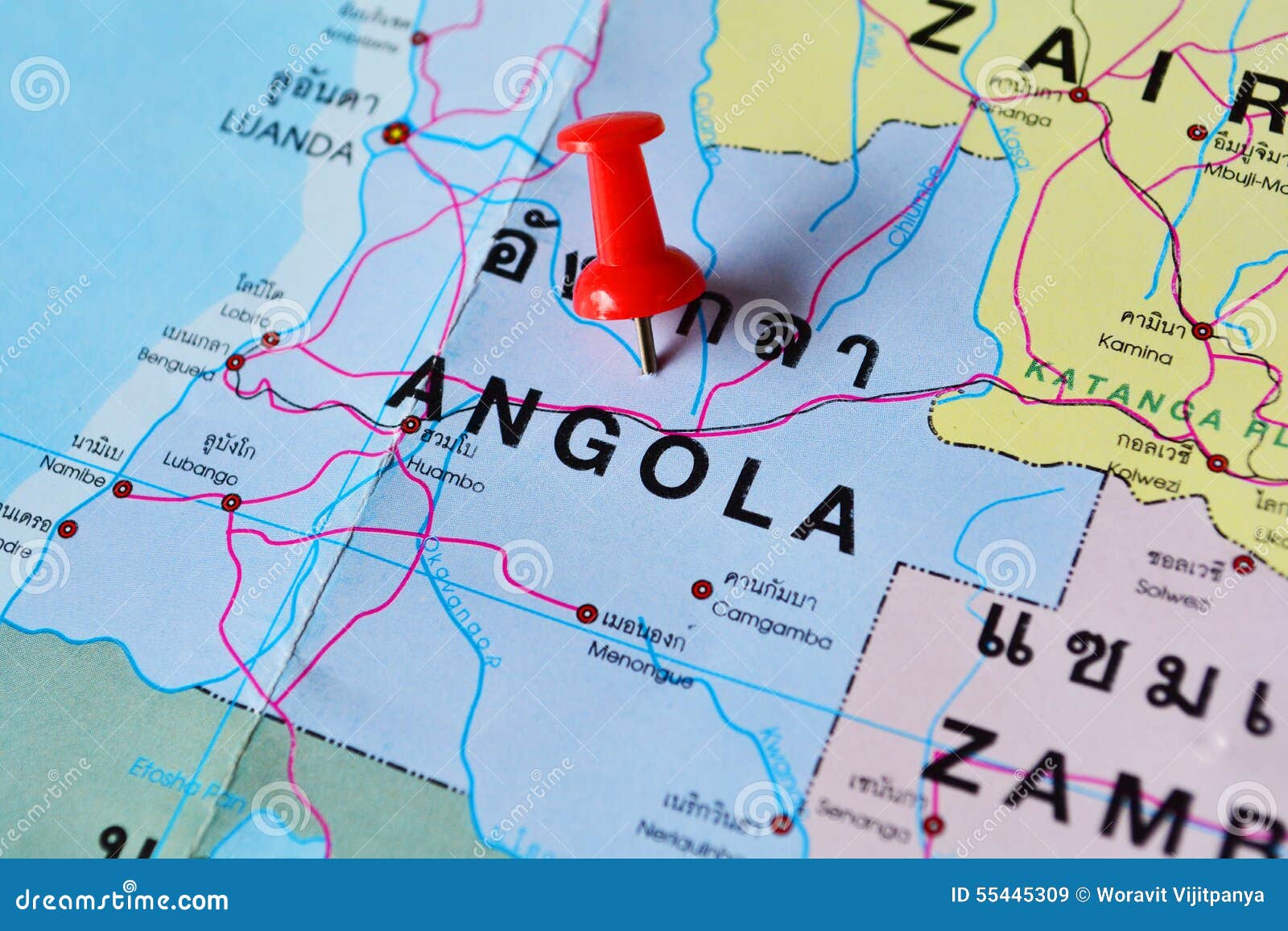 Mapa de Angola imagem de stock. Imagem de macro, papel - 55445309