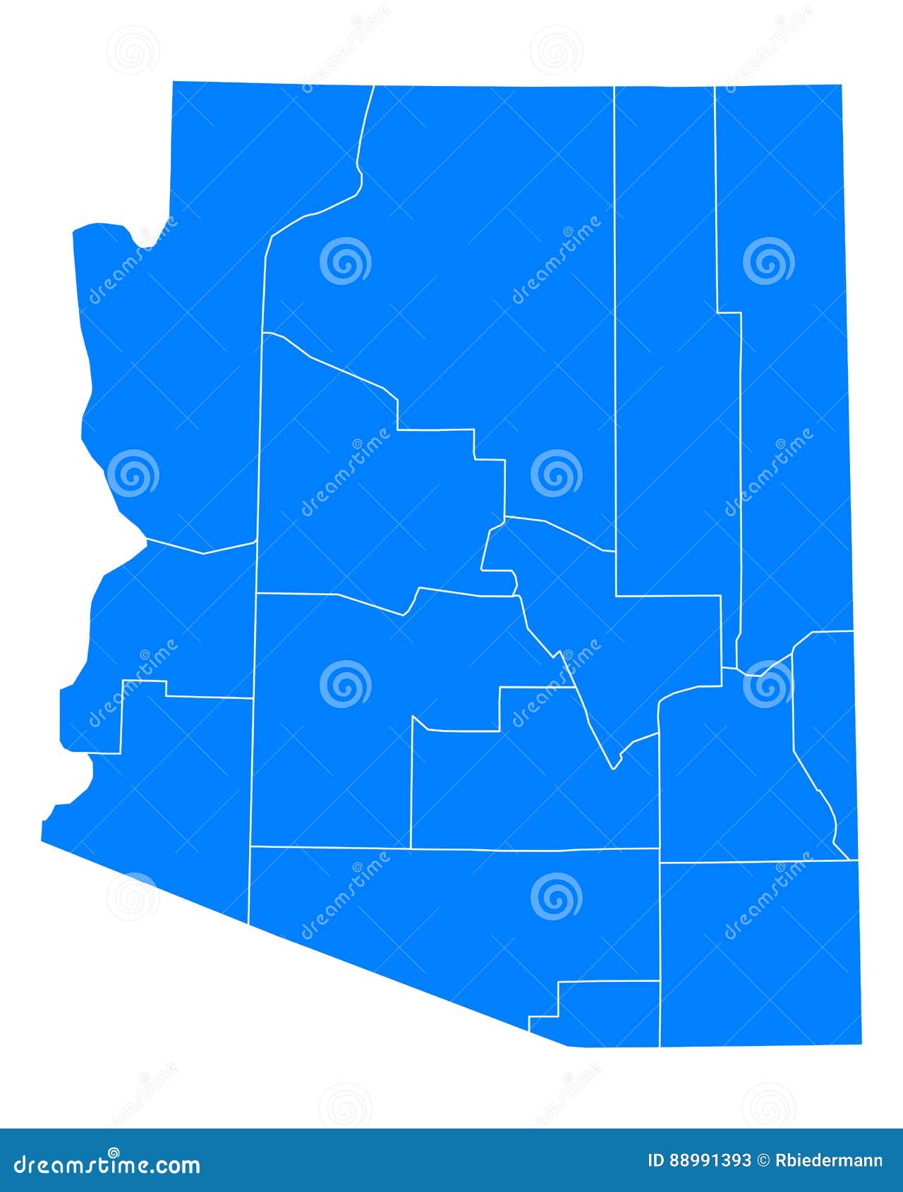 Mapa de Arizona ilustración del vector. Ilustración de condado - 88991393