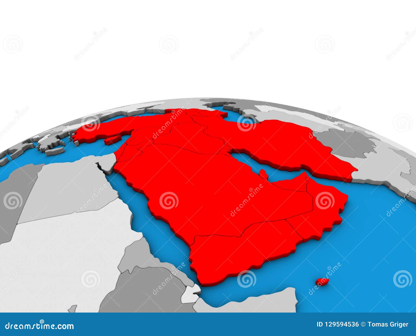 Mapa De Asia Occidental En El Globo 3D Stock de ilustración ...
