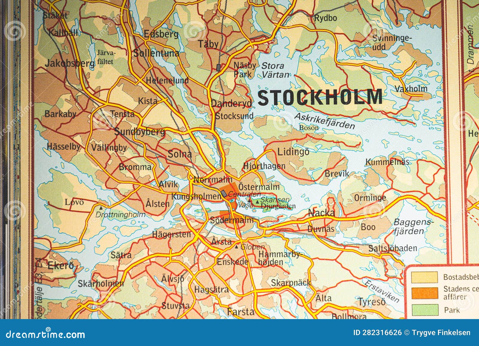 Mapa De Atlas De Estocolmo En Suecia. Foto de archivo - Imagen de ...