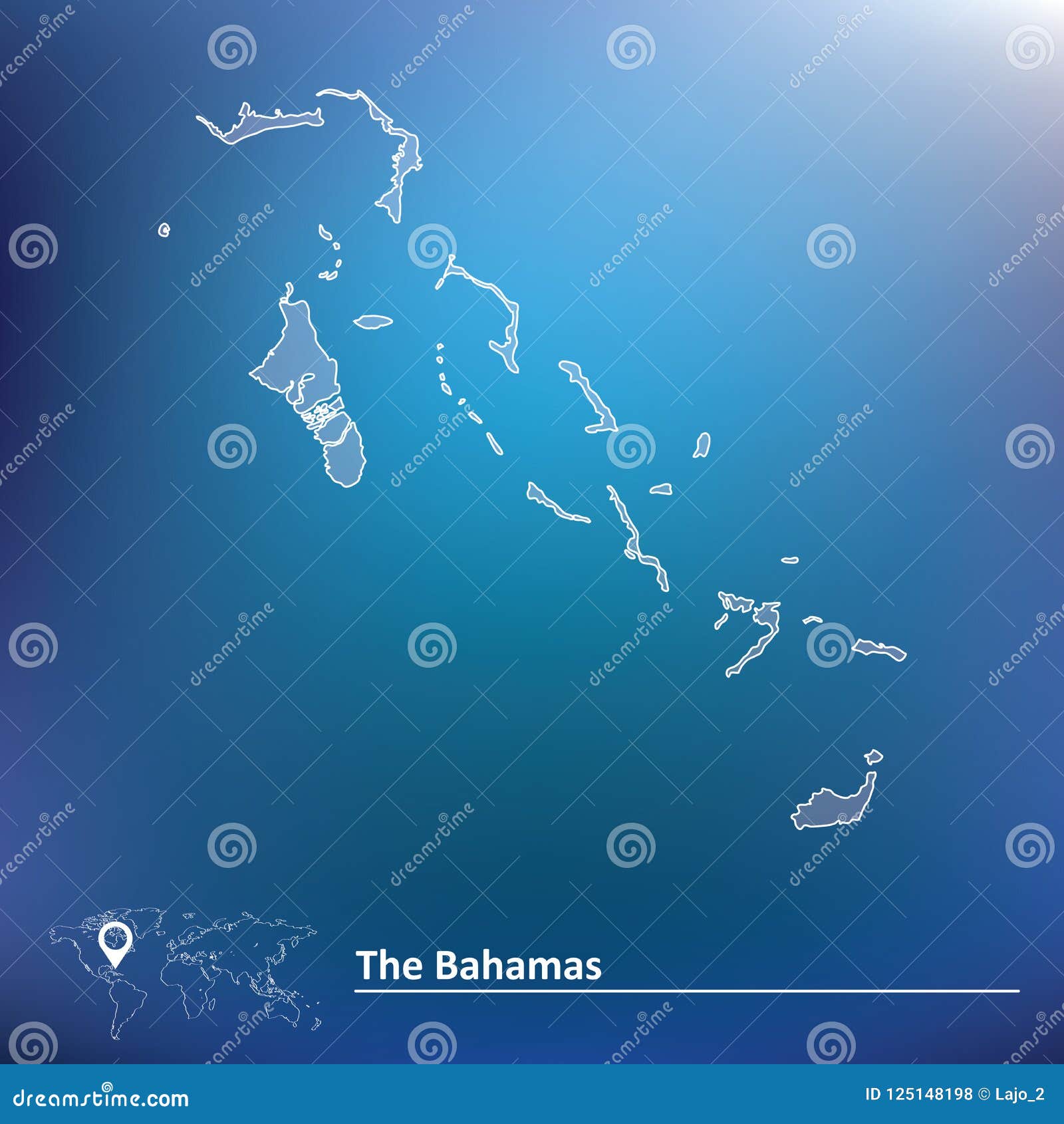 Mapa de Bahamas ilustração do vetor. Ilustração de fundo - 125148198