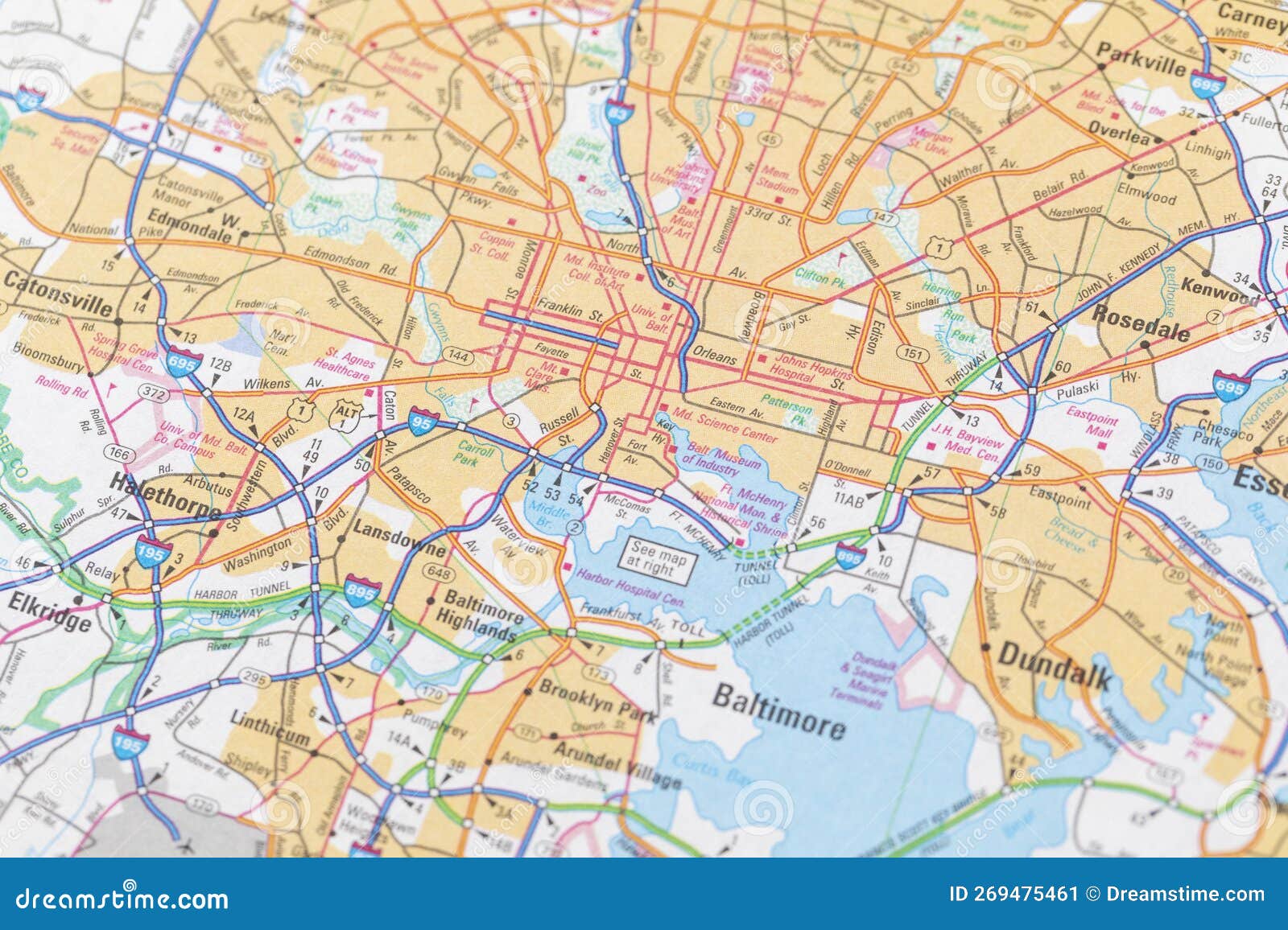 Mapa De Baltimore. Mapa Detalhado Da Cidade De Baltimore. Ilustração ...