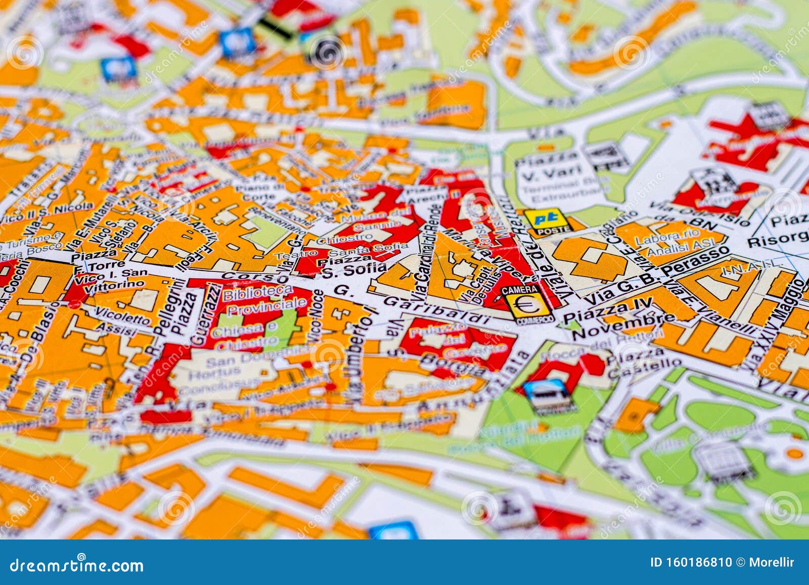 Mapa de Benevento foto de archivo. Imagen de viaje, turista - 160186810