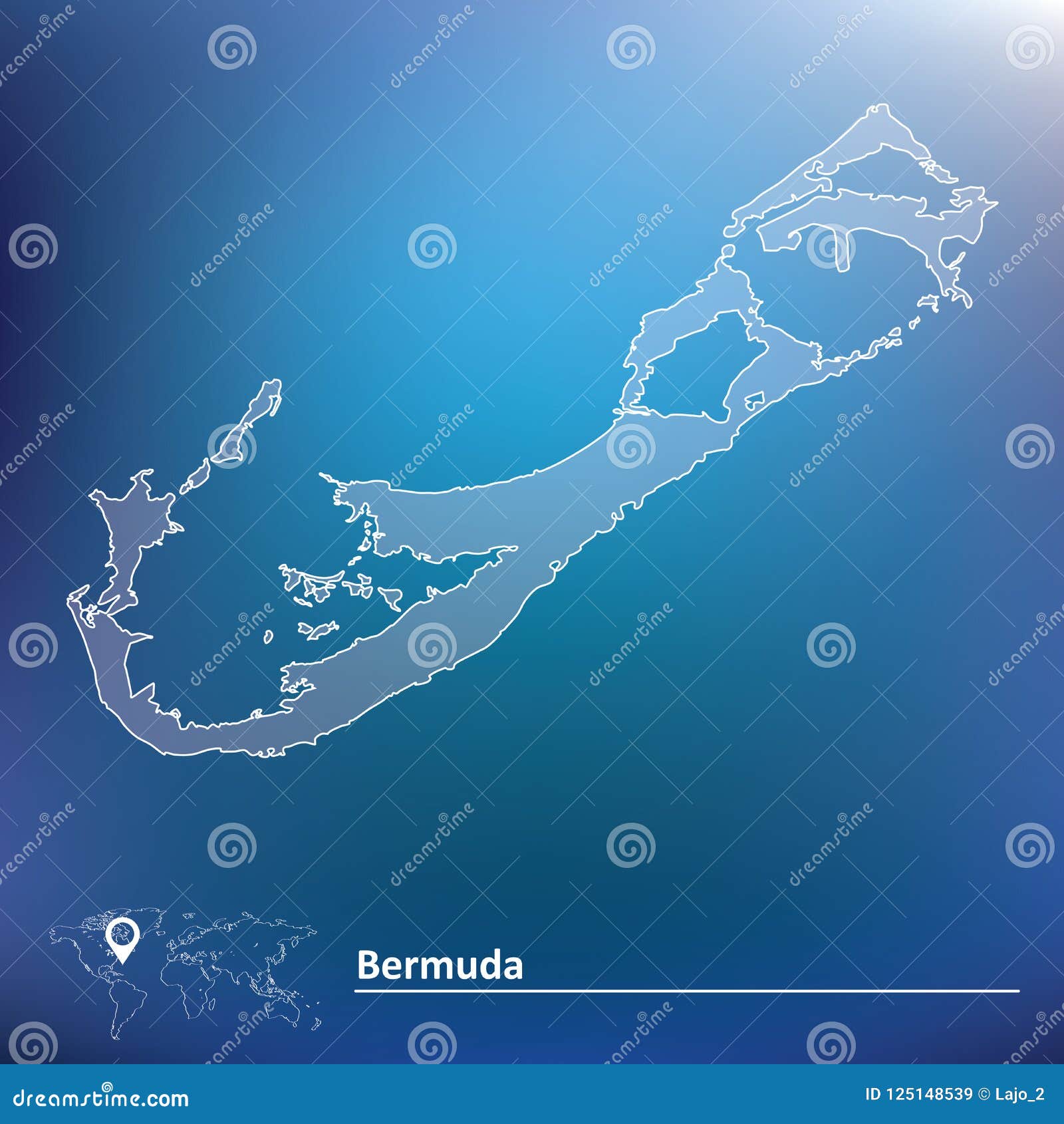 Mapa de Bermuda ilustração do vetor. Ilustração de cidade - 125148539