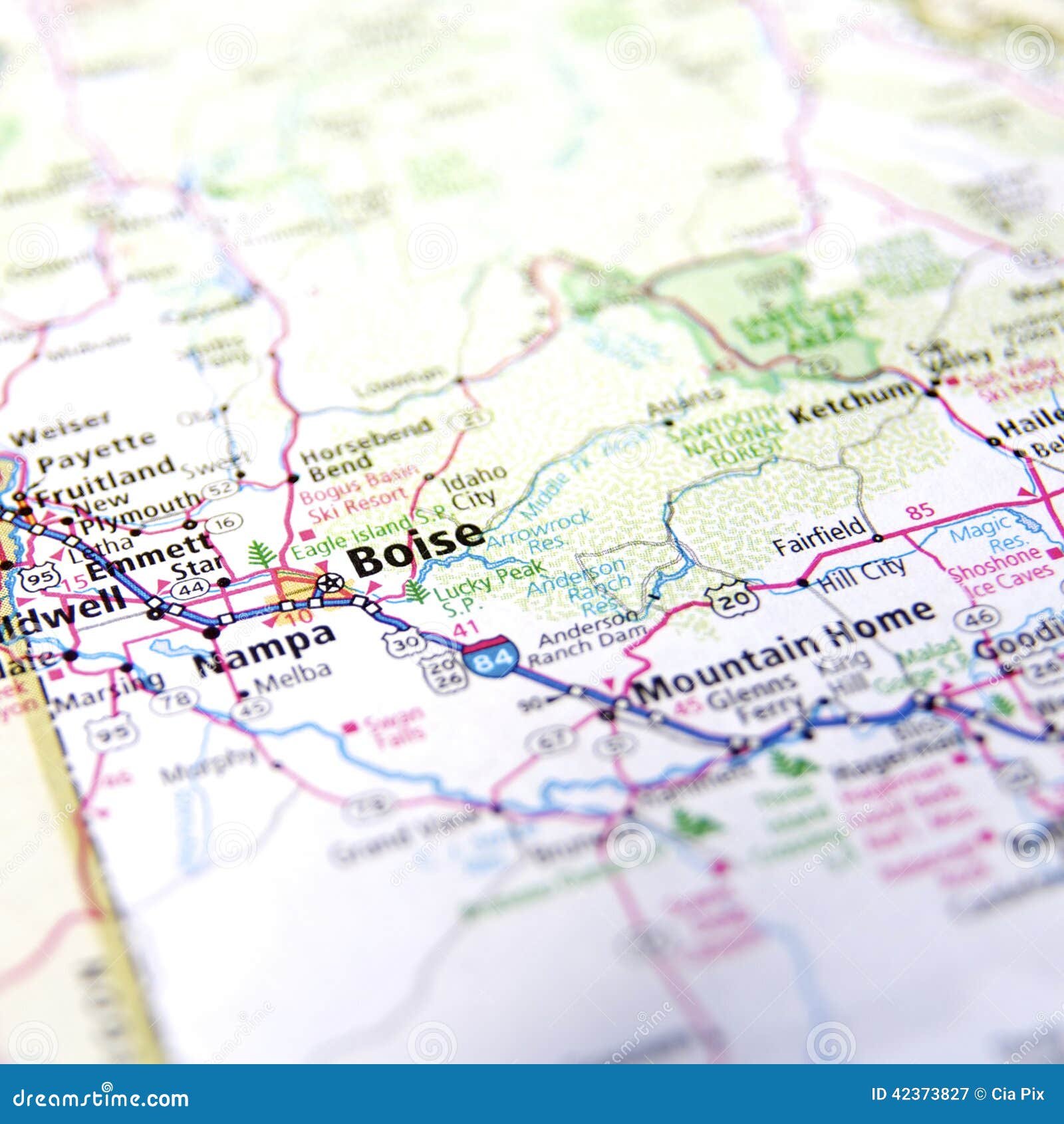 Mapa de Boise imagen de archivo. Imagen de carretera - 42373827