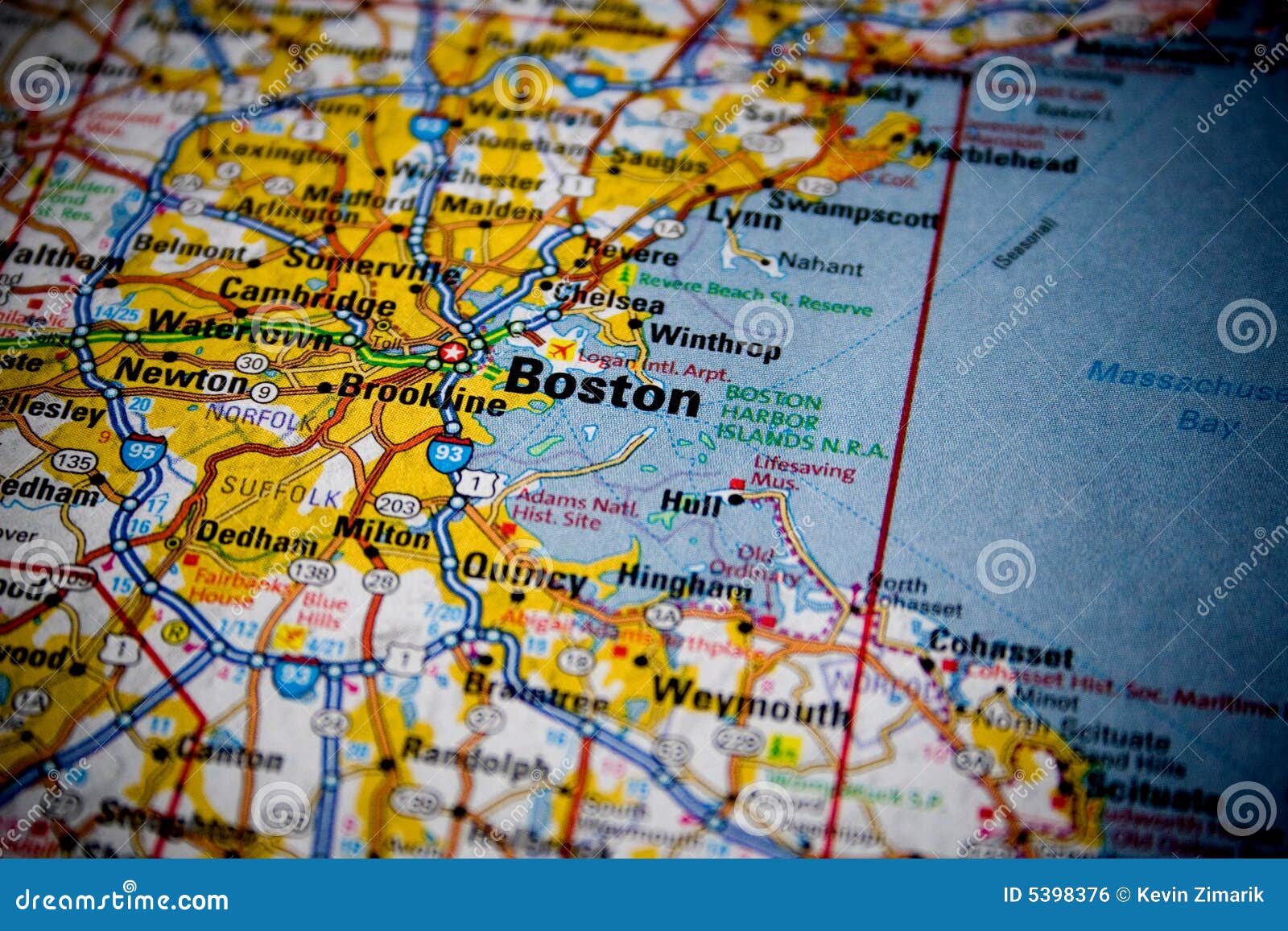 Mapa de Boston foto de stock. Imagem de costa, boston - 5398376