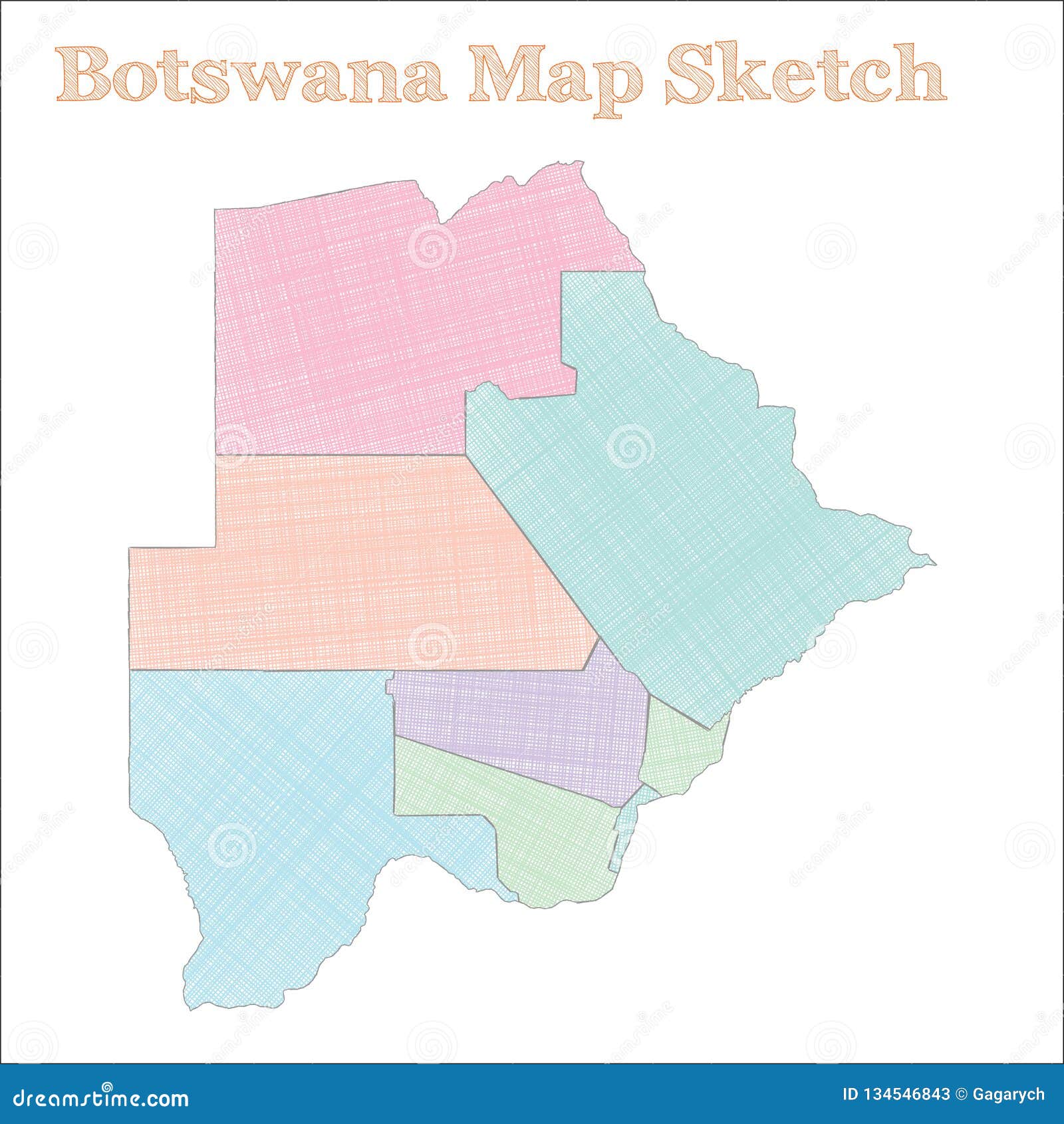 Mapa de Botswana ilustración del vector. Ilustración de botswana - 134546843