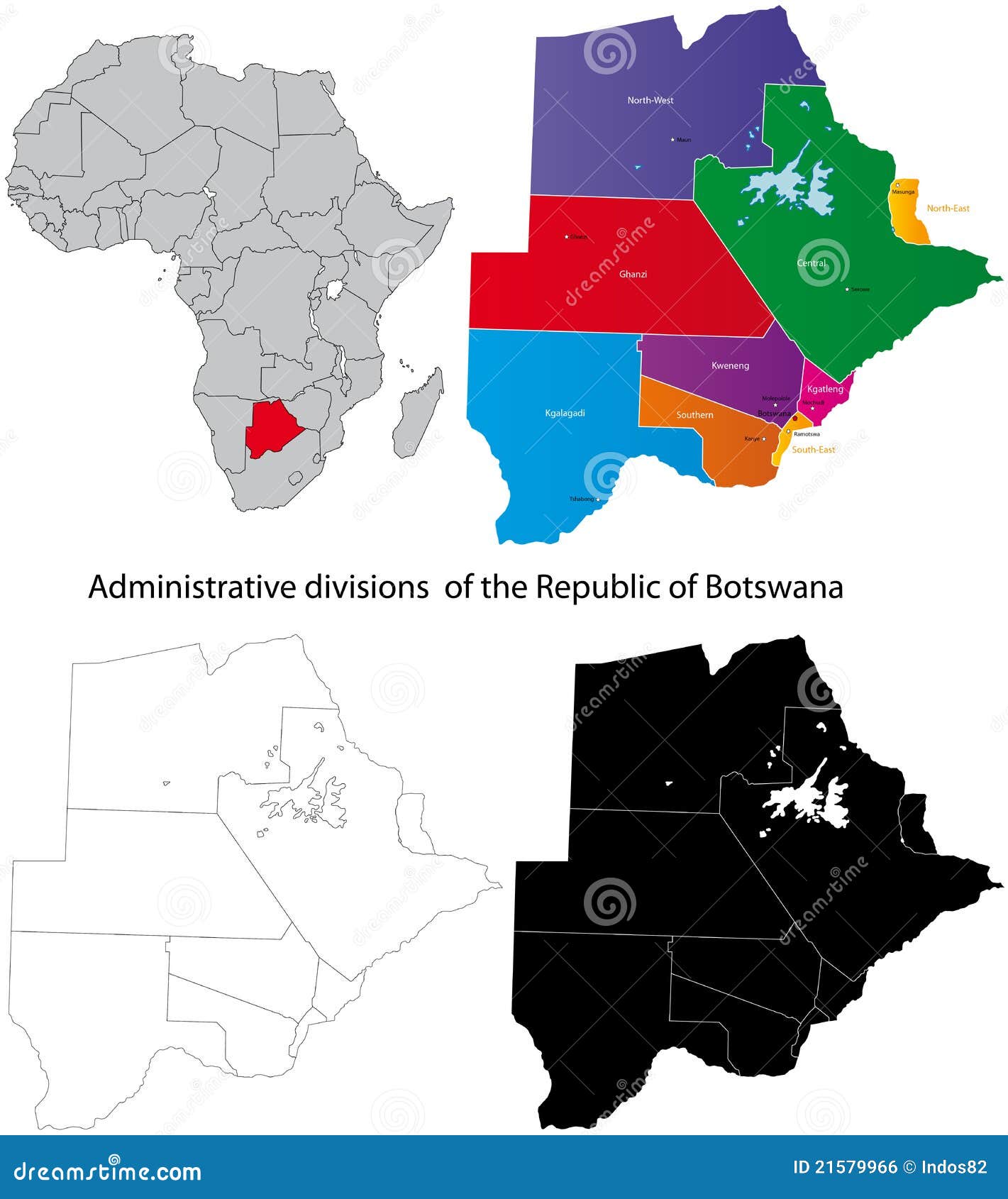 Mapa de Botswana ilustração do vetor. Ilustração de landlocked - 21579966