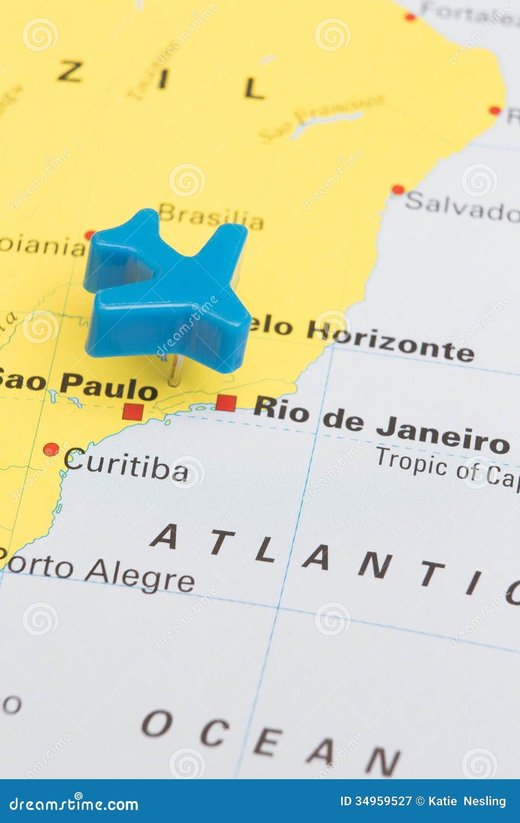 Mapa De Brasil Com Plane Over Modelo Rio De Janeiro Imagem de Stock ...