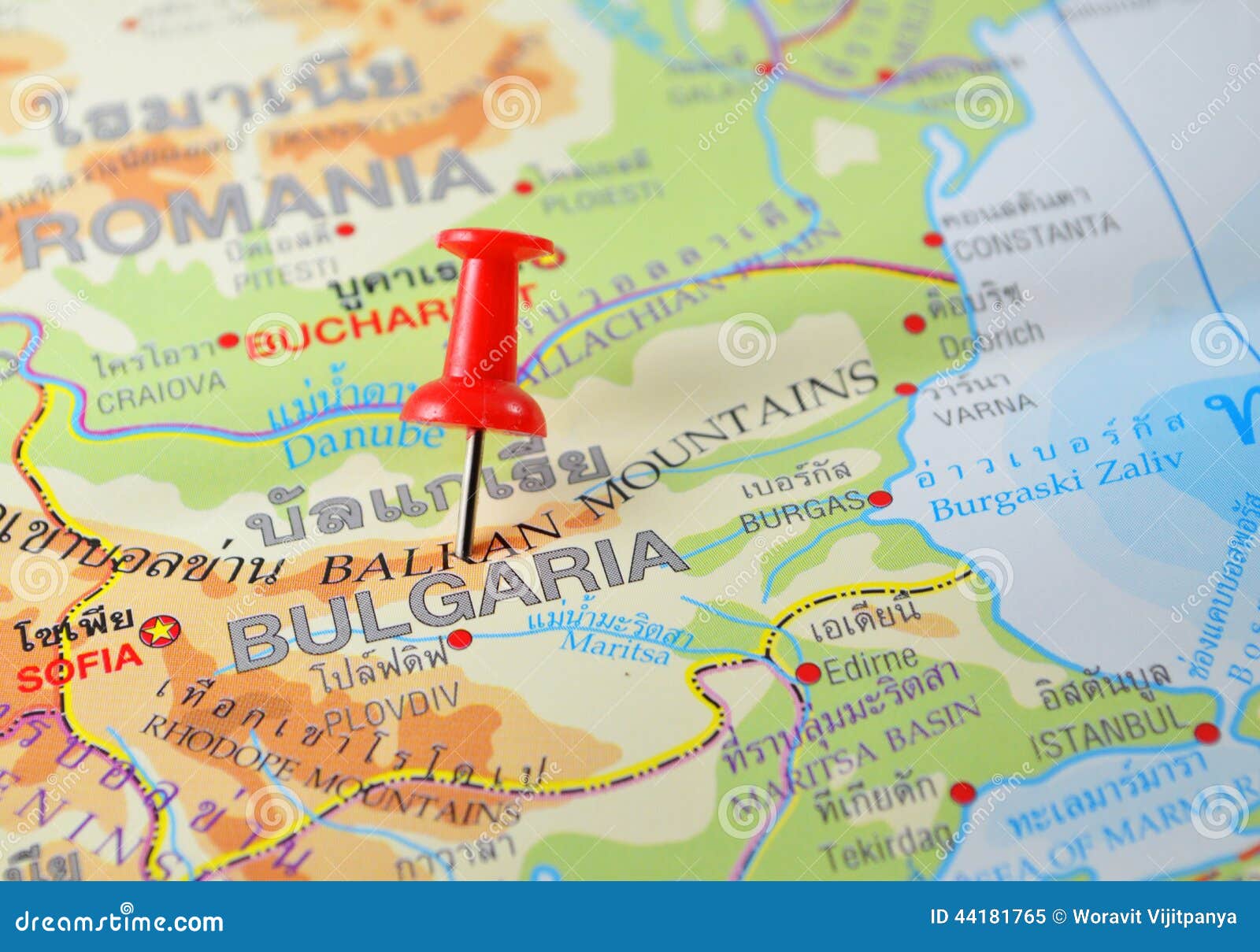 Mapa de Bulgaria imagen de archivo. Imagen de marca, capitales - 44181765