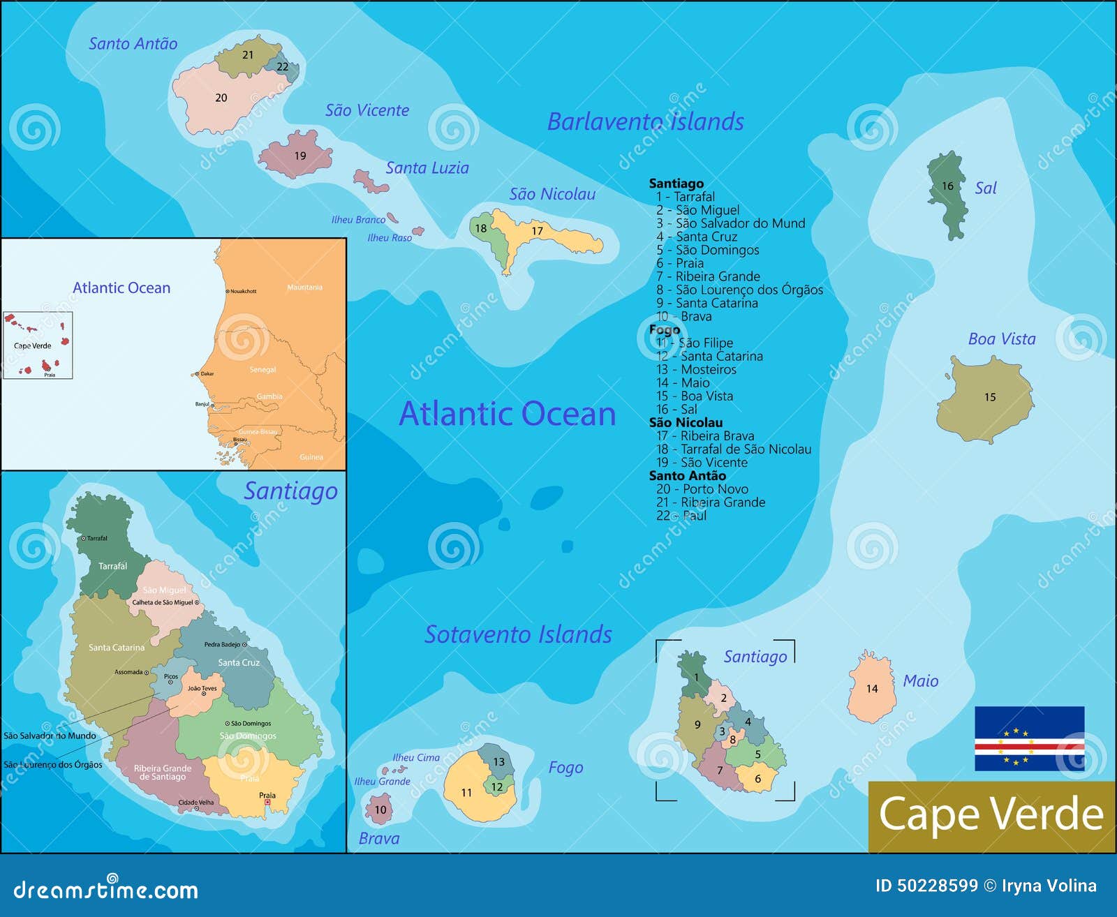 MAPA de Cabo Verde ilustração do vetor. Ilustração de mapa - 50228599