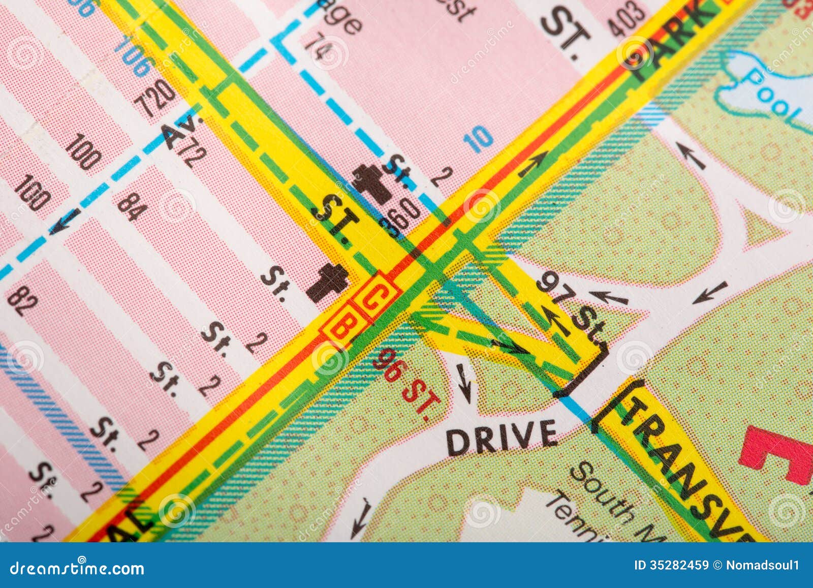 Mapa de calle imagen de archivo. Imagen de parque, residencial - 35282459