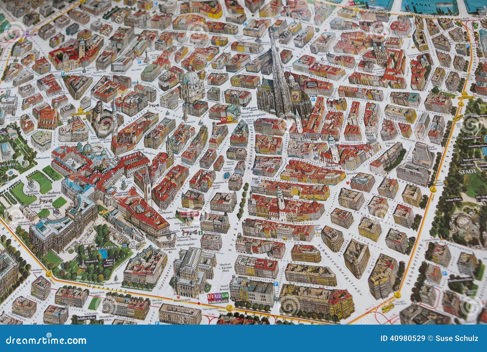 Mapa De Calle Con Los Edificios De Viena Imagen de archivo - Imagen de ...