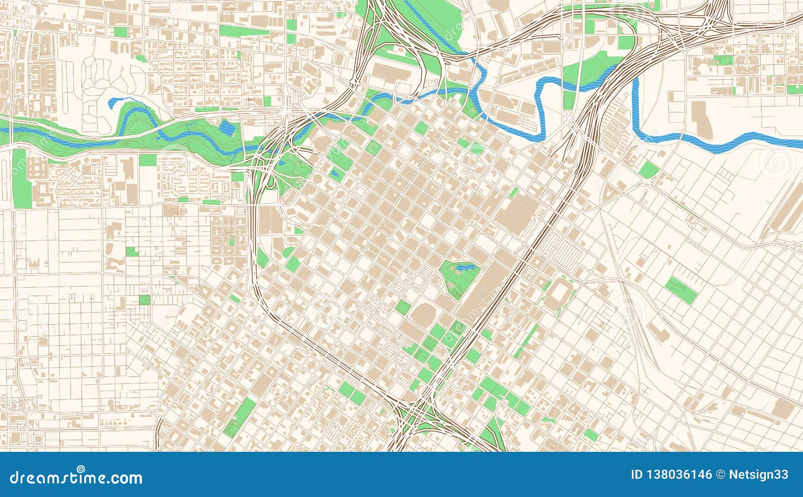 Mapa De Calle De Houston, Tejas Ilustración del Vector - Ilustración de ...