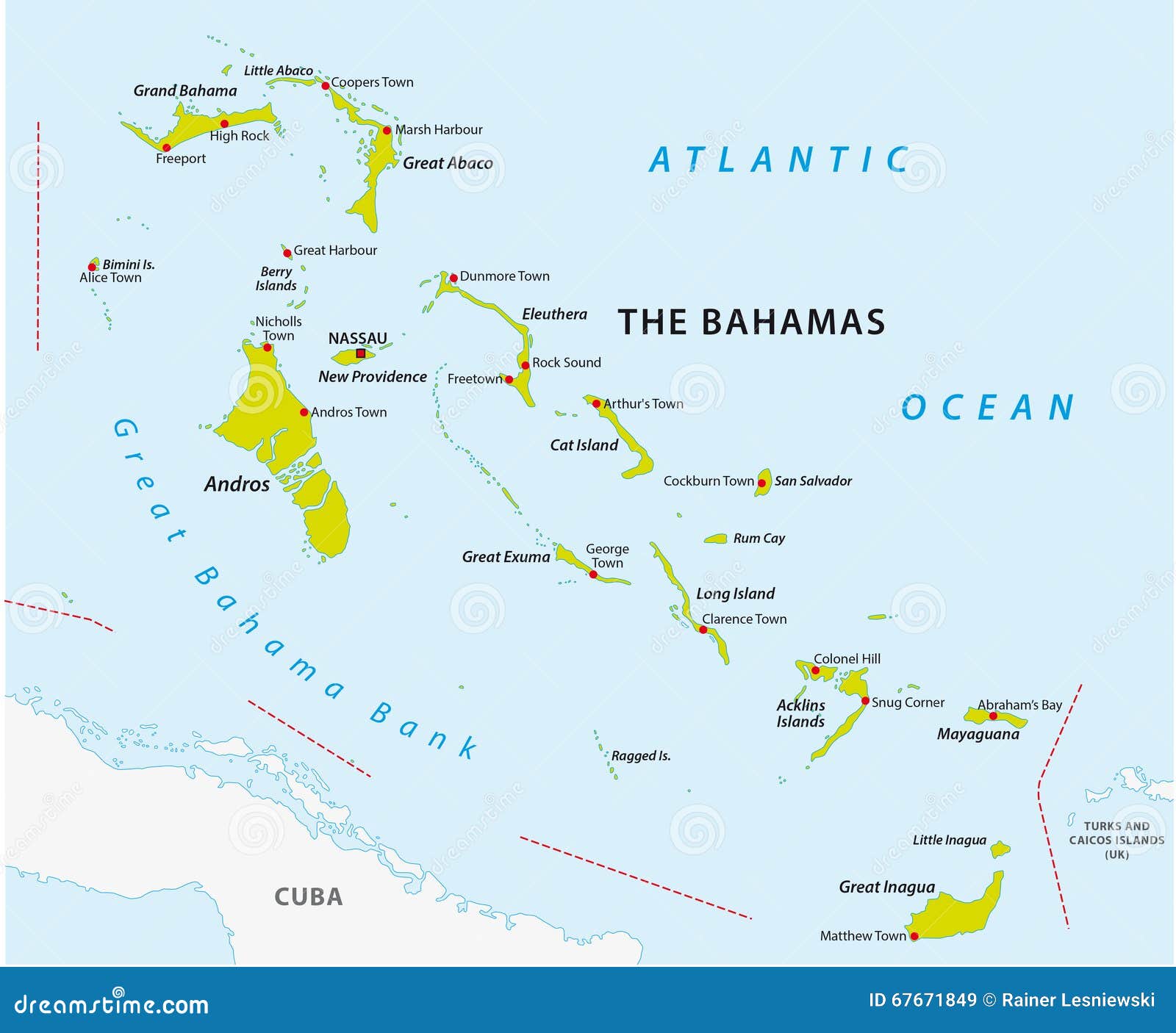 Mapa de camino de Bahamas stock de ilustración. Ilustración de turismo ...