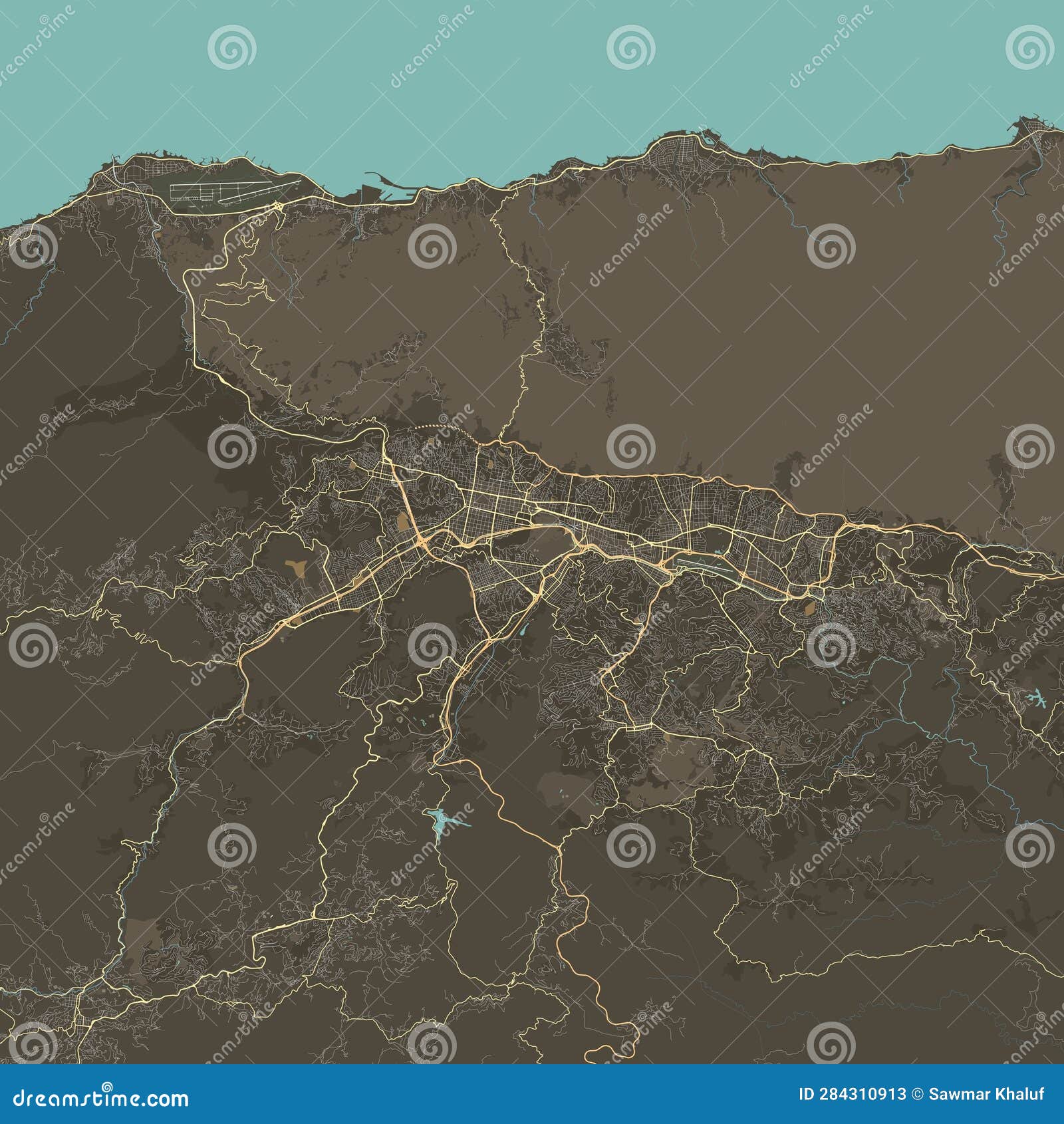Mapa de caracas venezuela ilustración del vector. Ilustración de ciudad ...