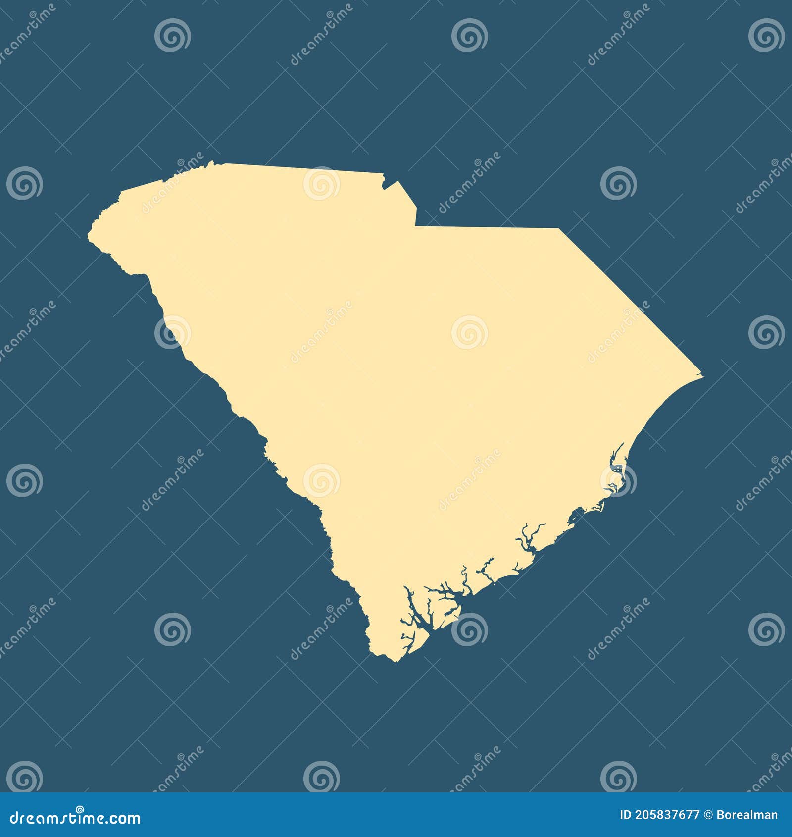 Mapa de carolina del Sur ilustración del vector. Ilustración de unido ...