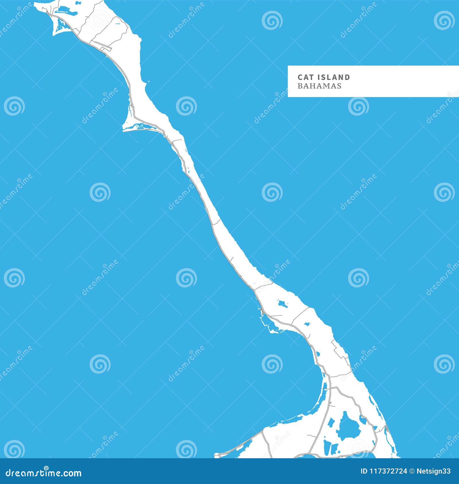 Mapa de Cat Island ilustração do vetor. Ilustração de turista - 117372724