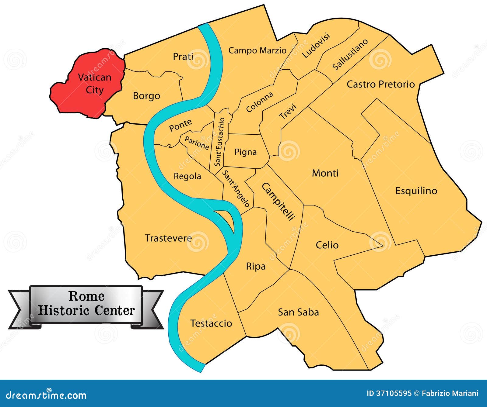 Mapa De Centro Histórico De Roma Foto de archivo libre de regalías ...