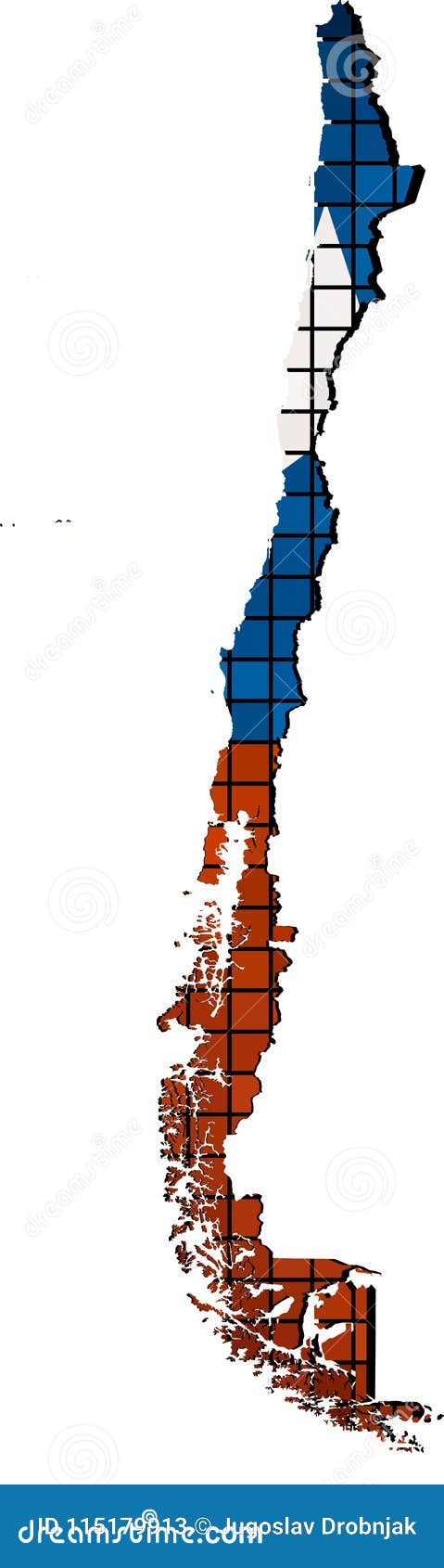 Mapa De Chile Con La Bandera Dentro Ilustración del Vector ...