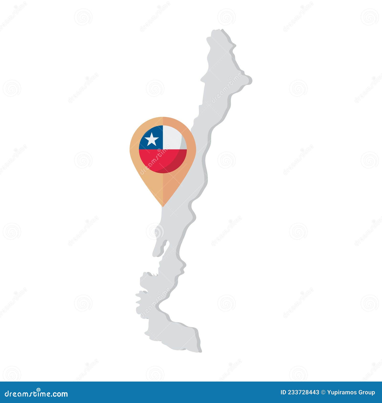 Mapa de chile y bandera stock de ilustración. Ilustración de chileno ...