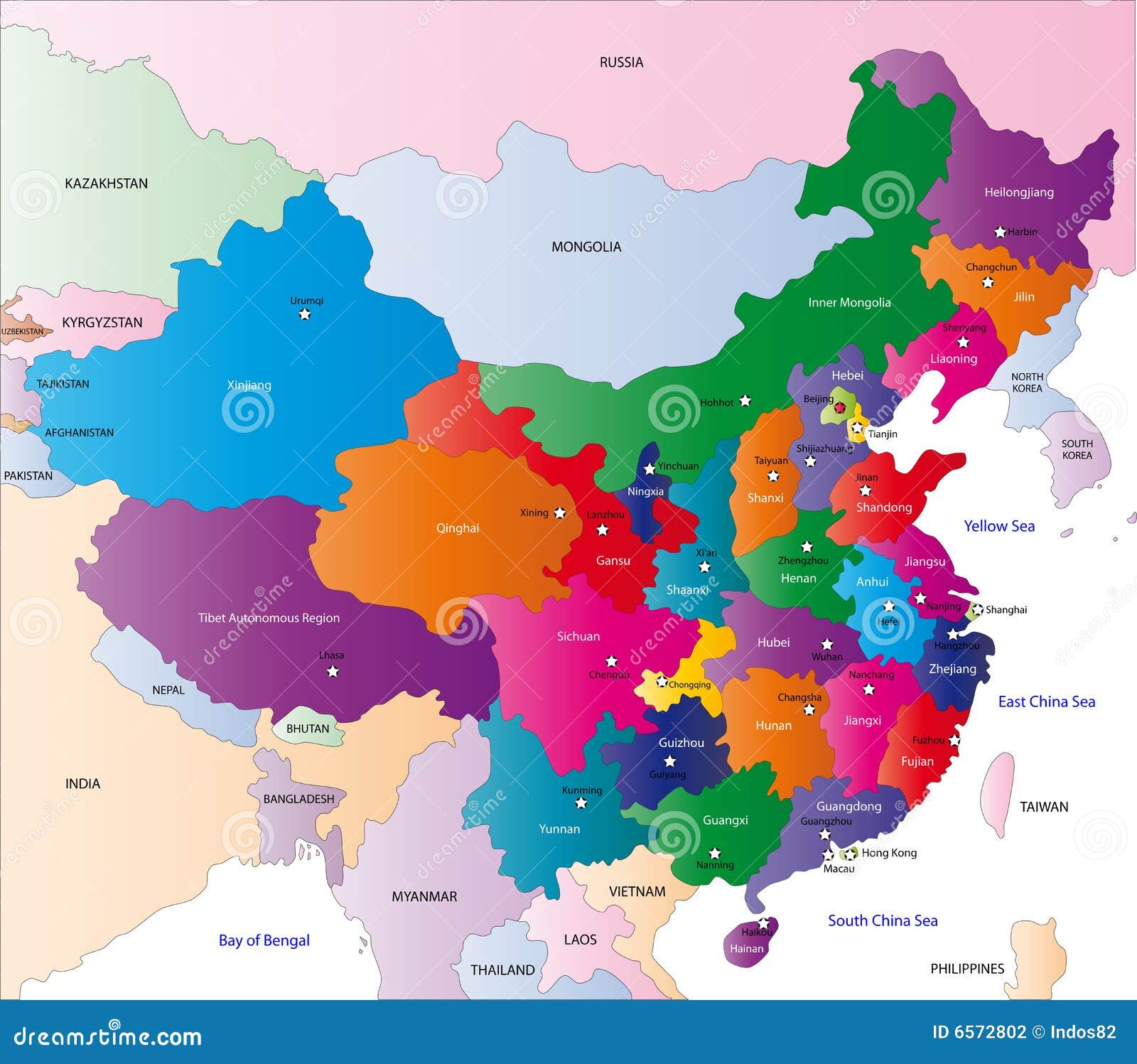 Mapa de China ilustração stock. Ilustração de beijinho - 6572802