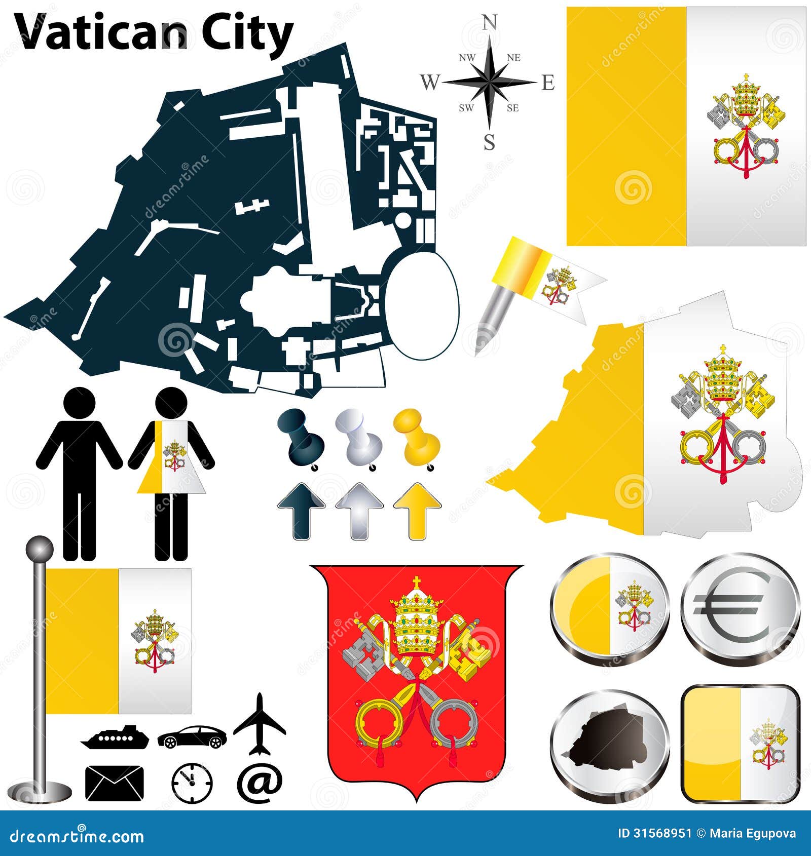 Mapa De Cidade Estado Do Vaticano Ilustração Stock - Ilustração de ...