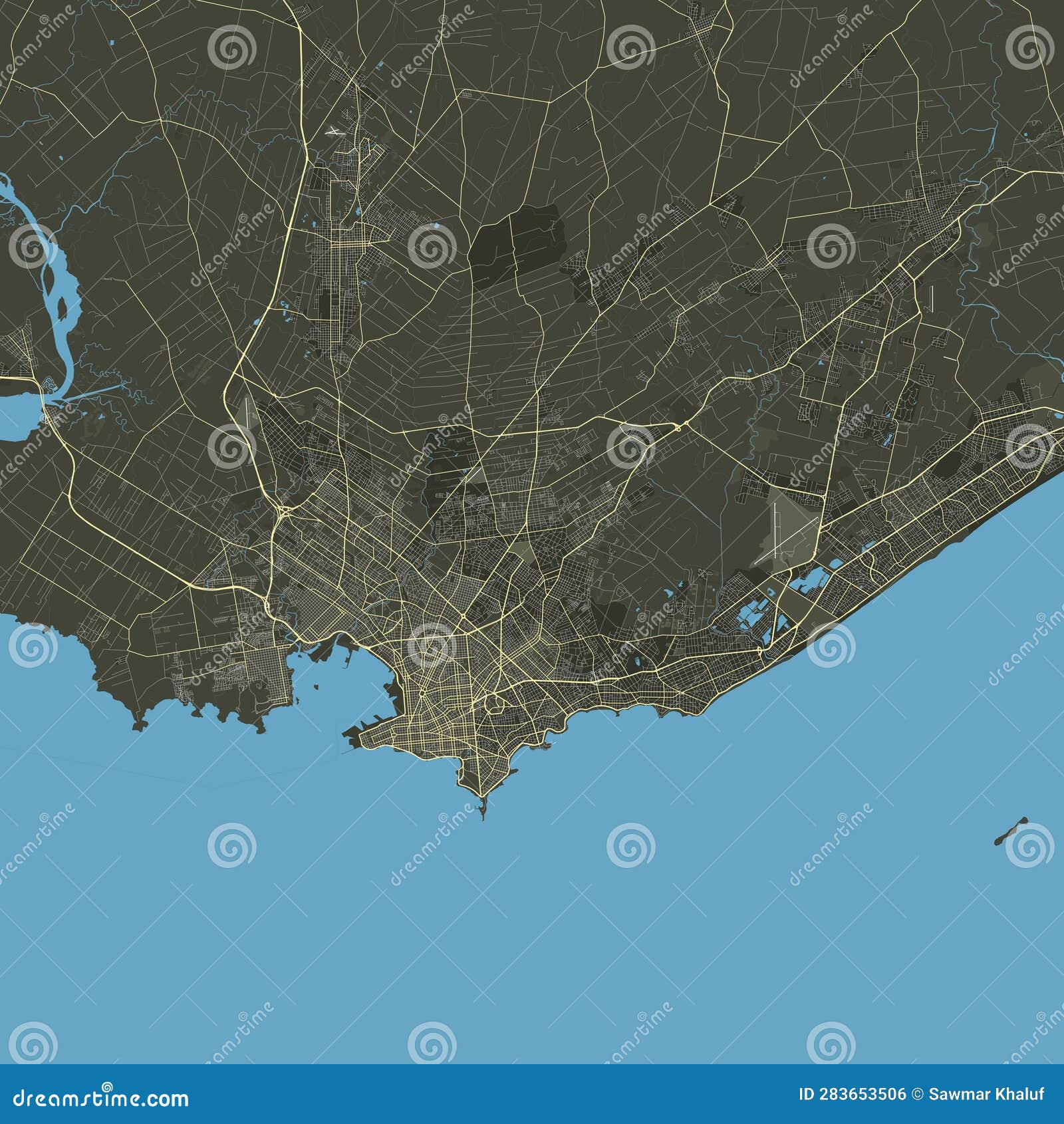 Mapa De Ciudad Vectorial De Montevideo Ilustración del Vector ...