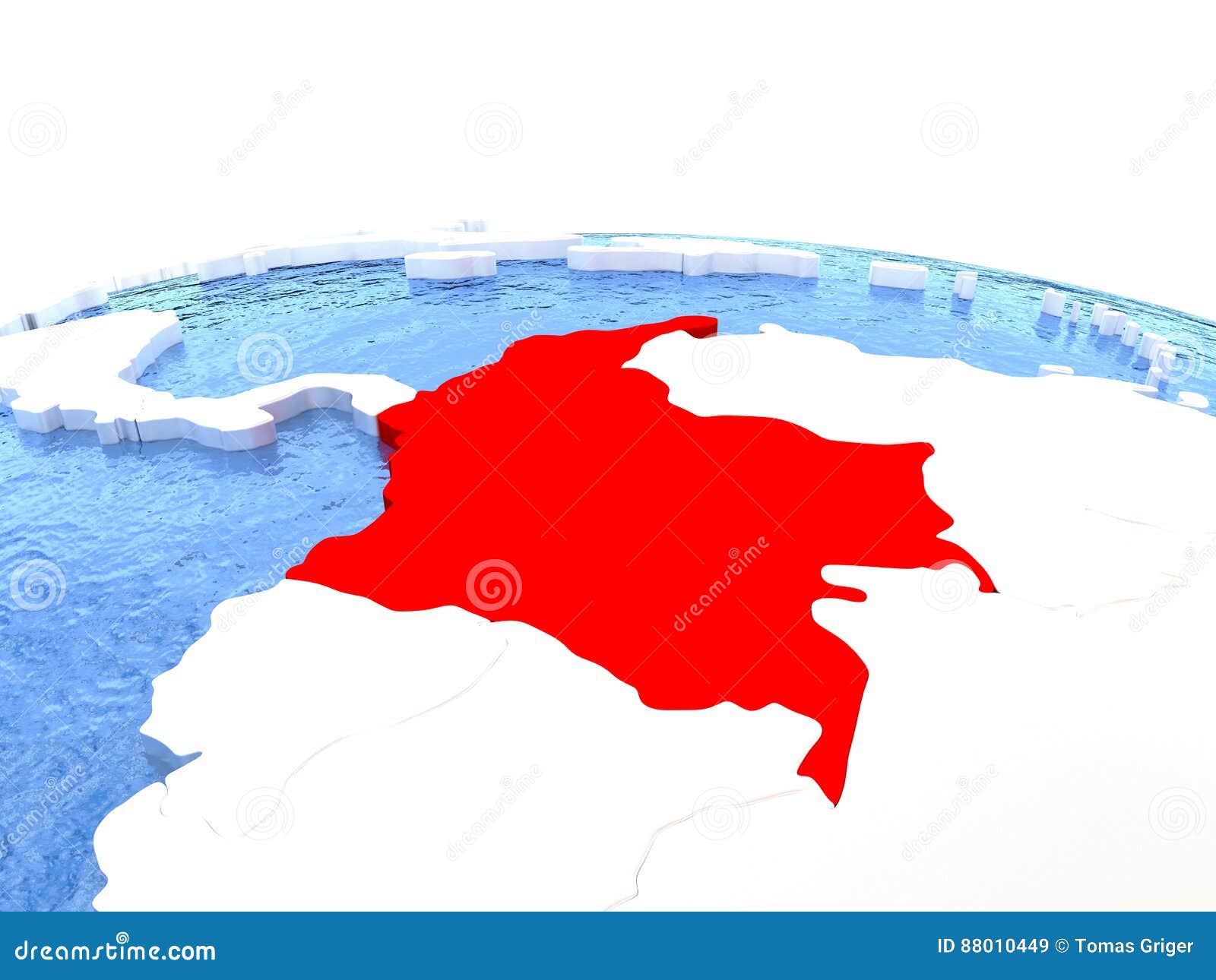 Mapa De Colombia En El Globo Stock de ilustración - Ilustración de ...
