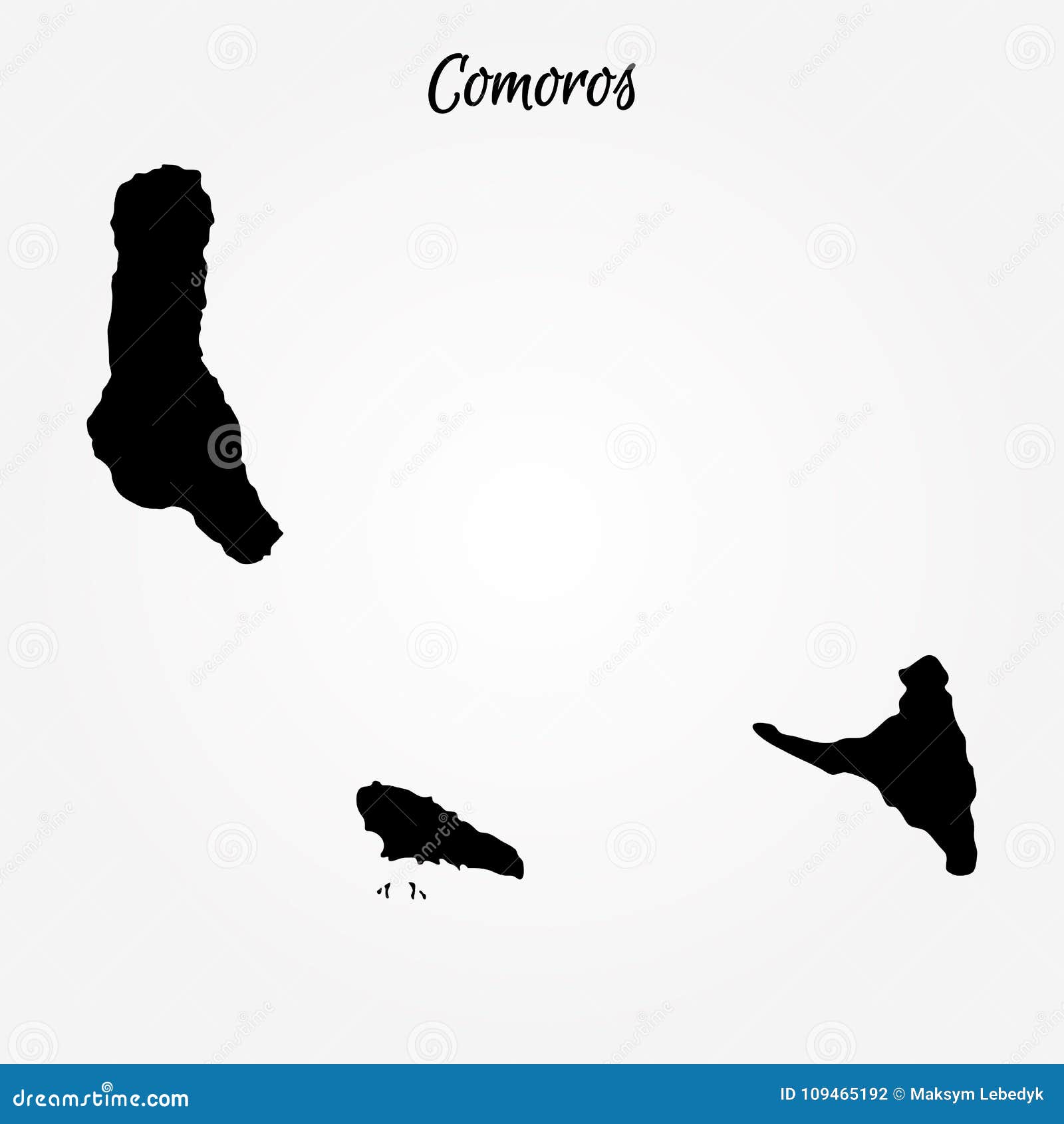 Mapa de Comores ilustração stock. Ilustração de isolado - 109465192