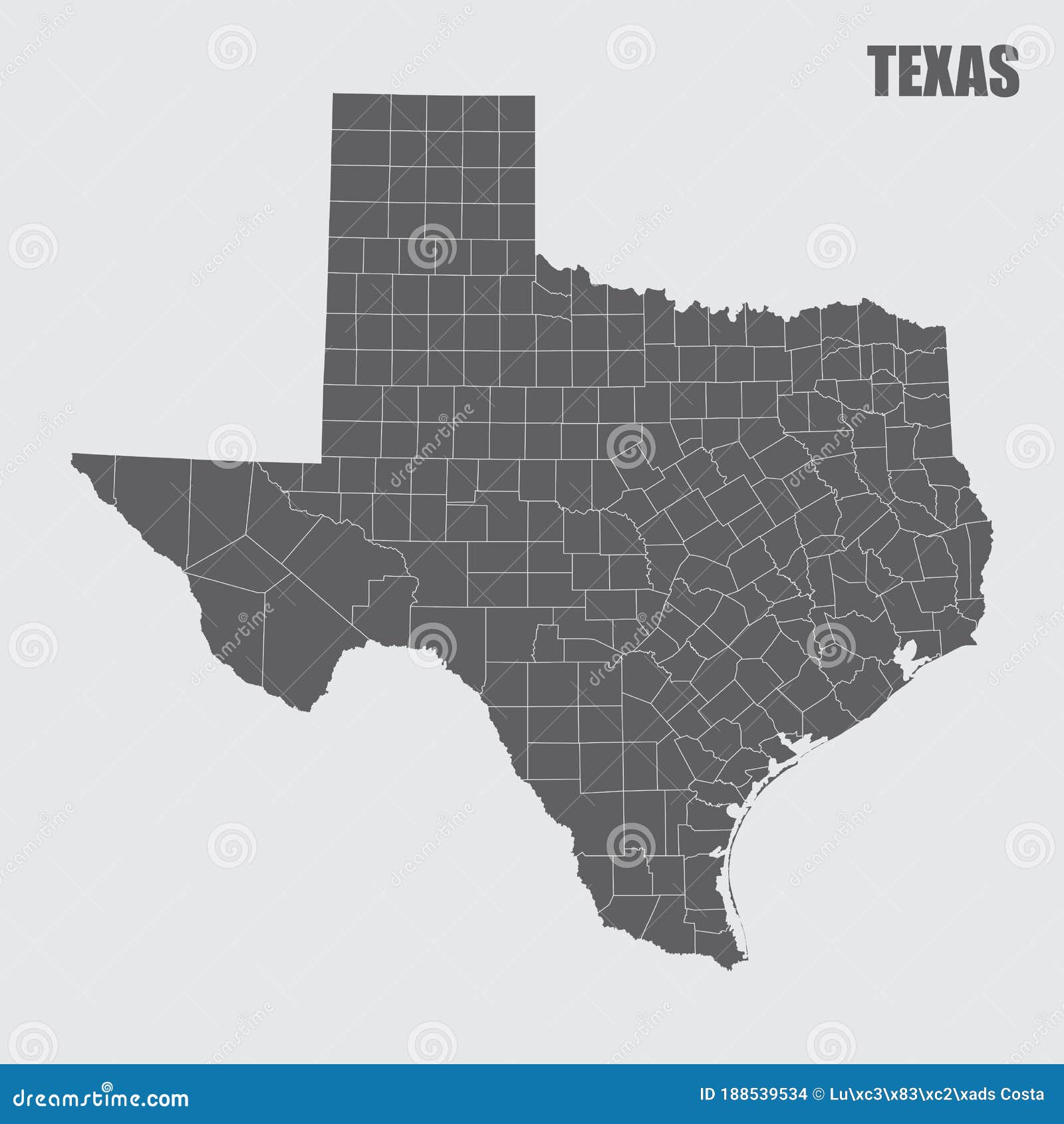 Mapa de condados de texas stock de ilustración. Ilustración de forma ...