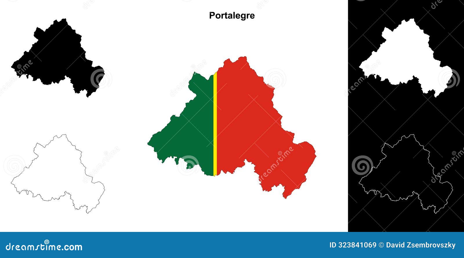 Mapa De Contorno De Portalegre Ilustração do Vetor - Ilustração de ...