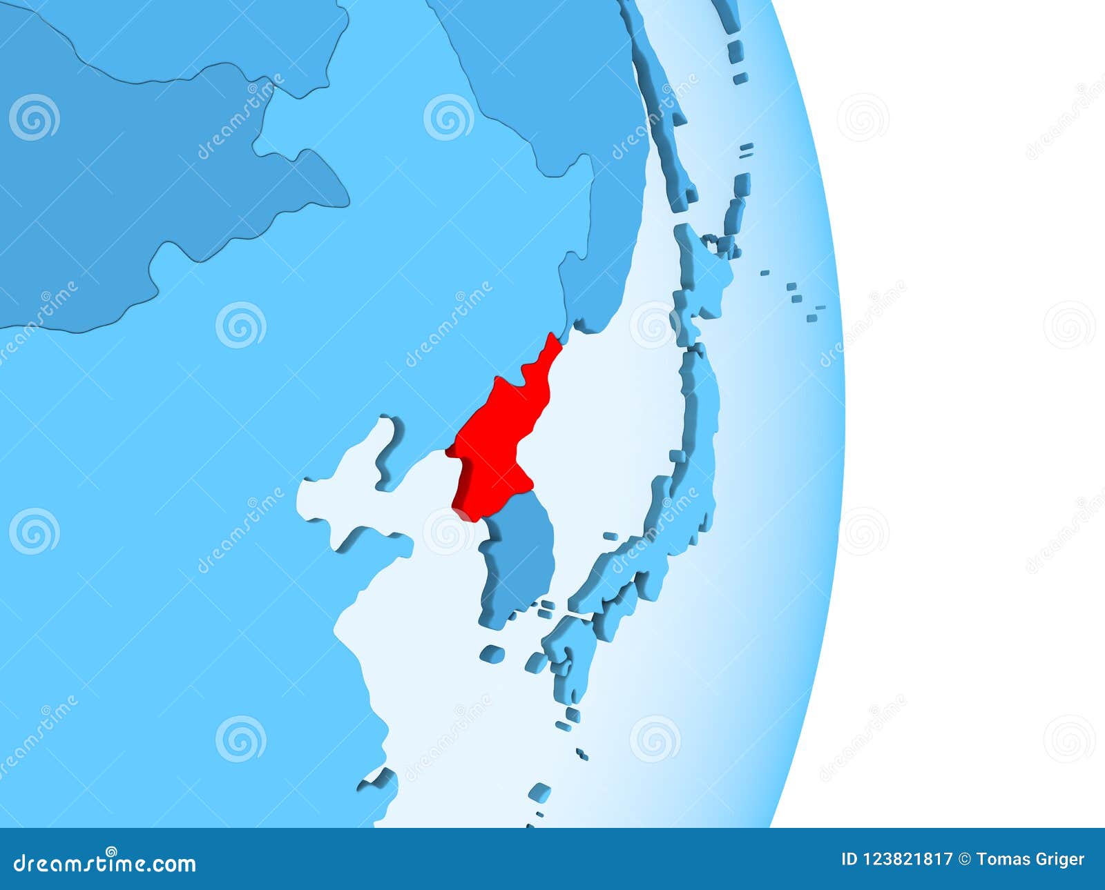 Mapa De Corea Del Norte En Rojo Stock de ilustración - Ilustración de ...