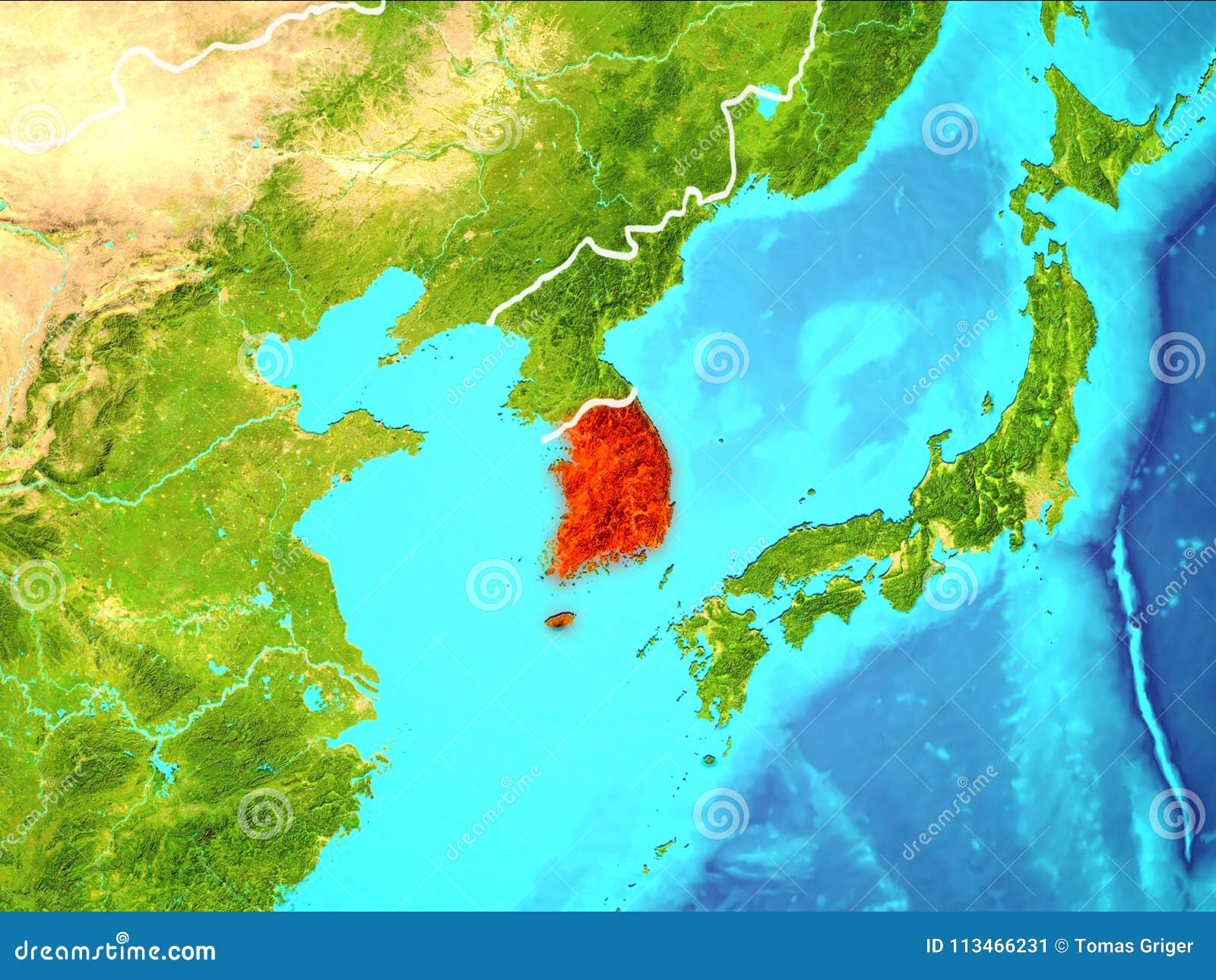 Mapa de Coreia do Sul ilustração stock. Ilustração de beira - 113466231