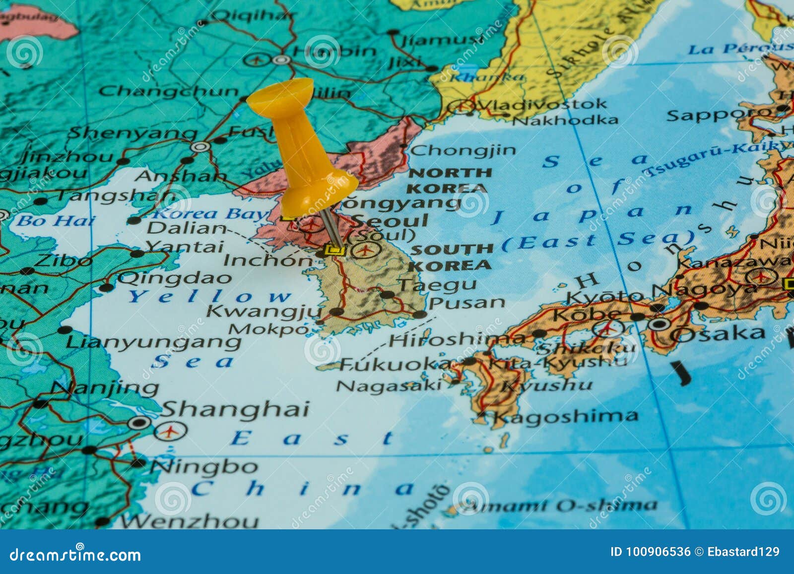 Mapa de Coreia norte foto de stock. Imagem de mapa, médio - 100906536