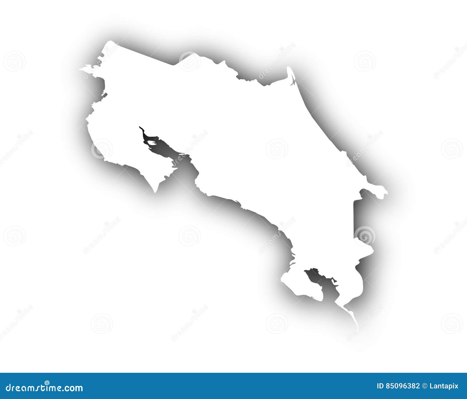 Mapa De Costa Rica Con La Sombra Ilustración del Vector - Ilustración ...