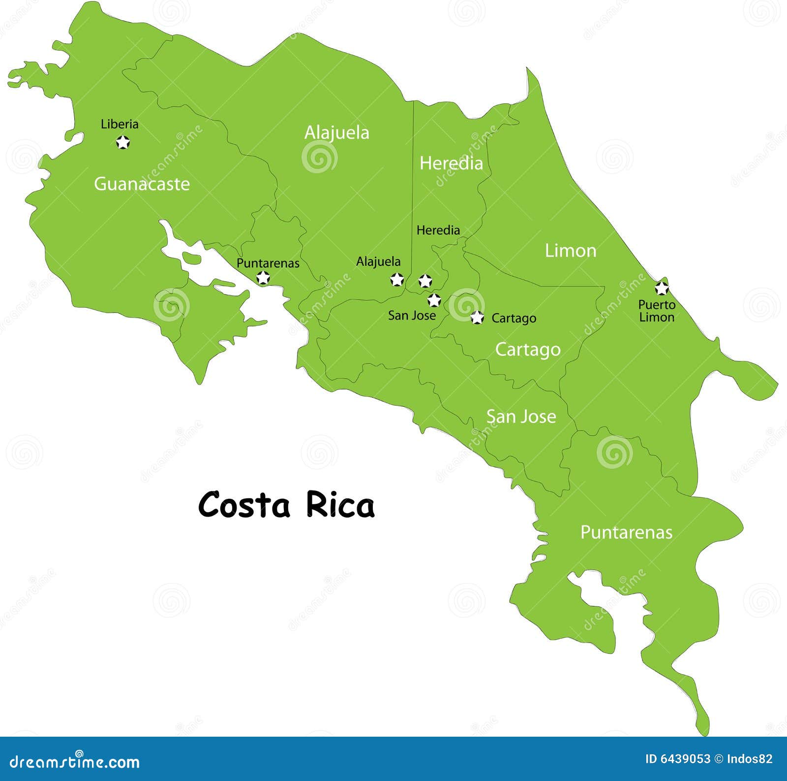Mapa De Costa-Rica Do Vetor Ilustração do Vetor - Ilustração de projeto ...