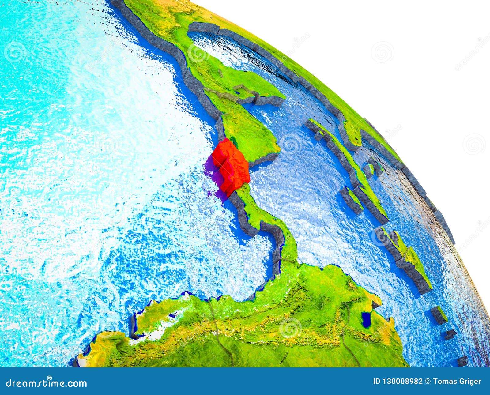 Mapa De Costa Rica En La Tierra 3D Stock de ilustración - Ilustración ...