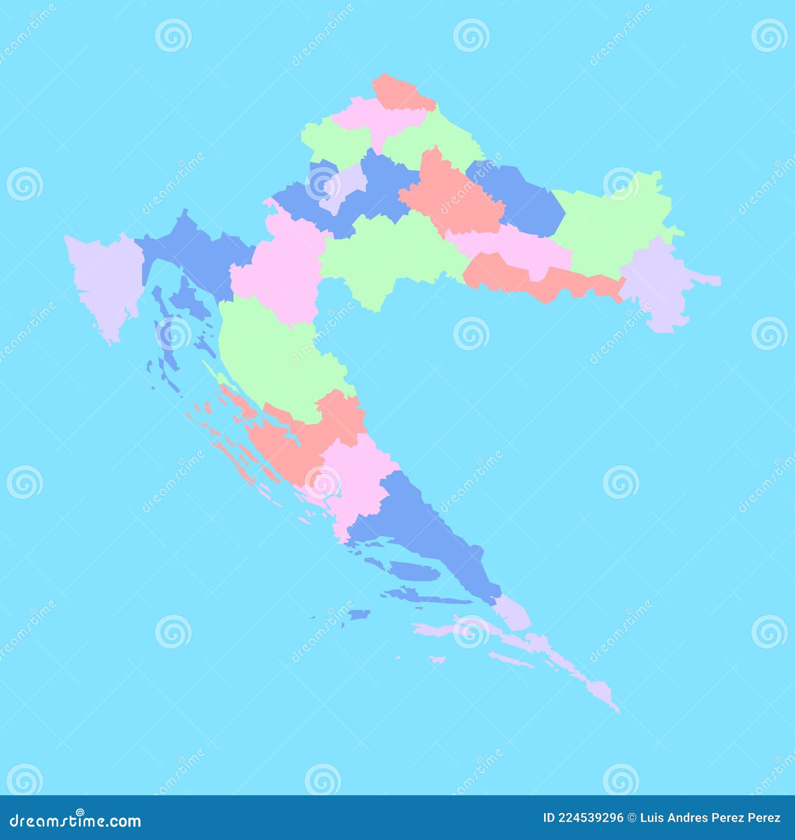 Mapa De Croacia Para Estudiar El Mundo Stock de ilustración ...