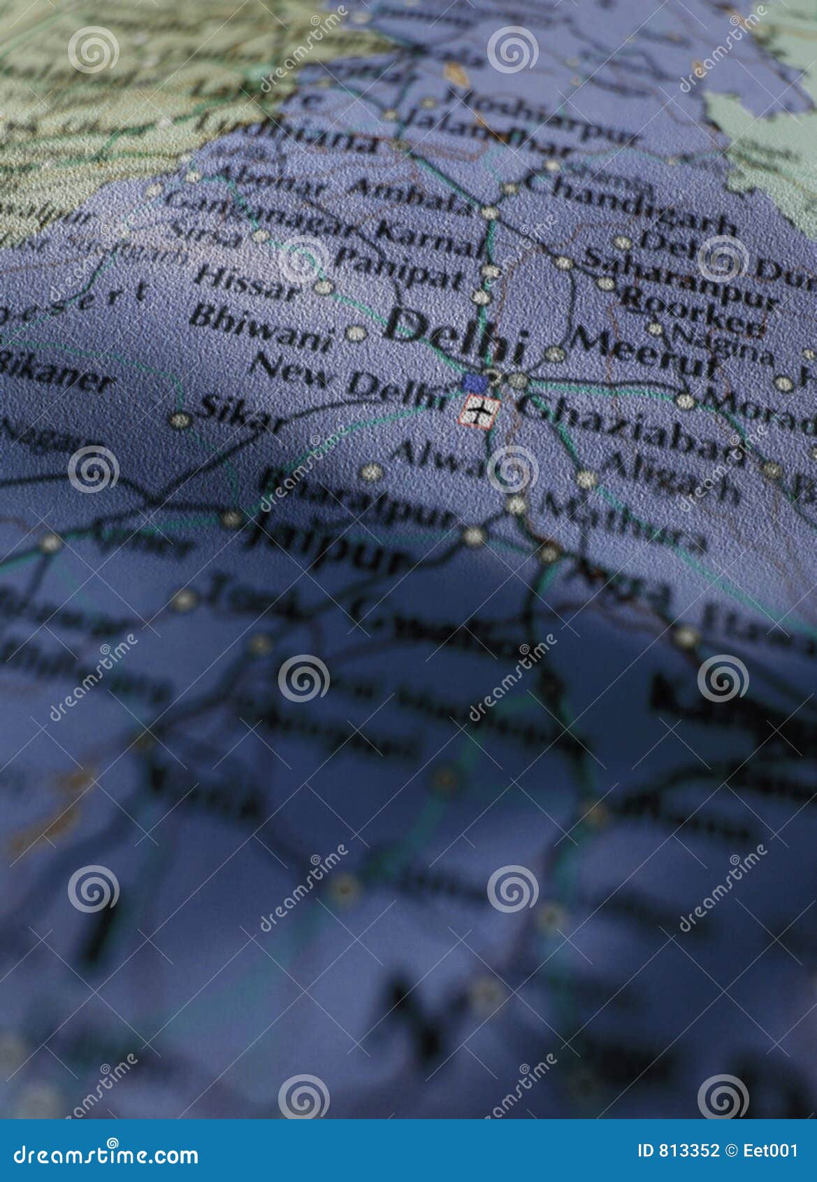 Mapa de Deli foto de stock. Imagem de lens, lighting, blue - 813352