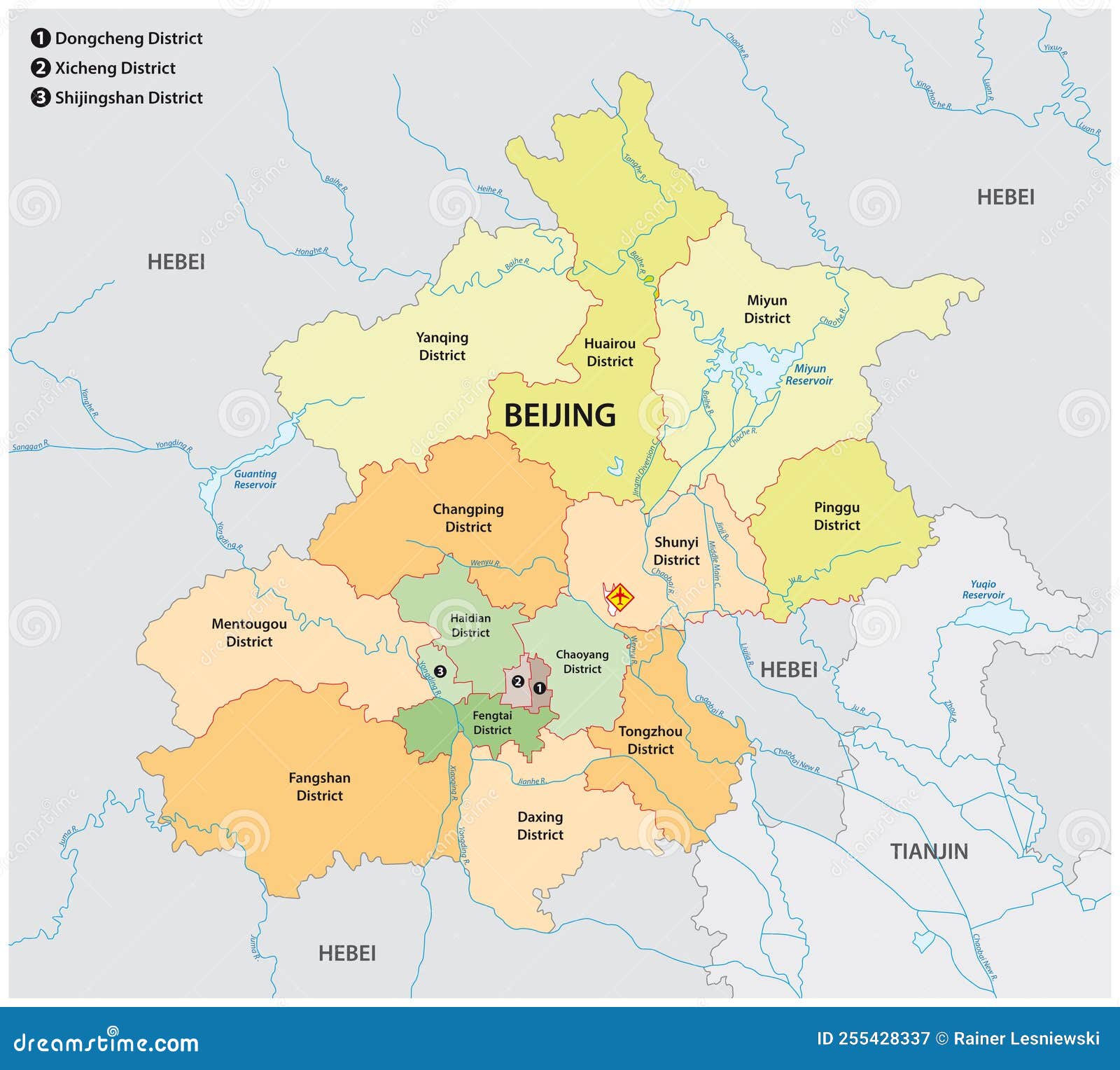 Mapa De Divisiones Administrativas De La Capital China, Beijing ...