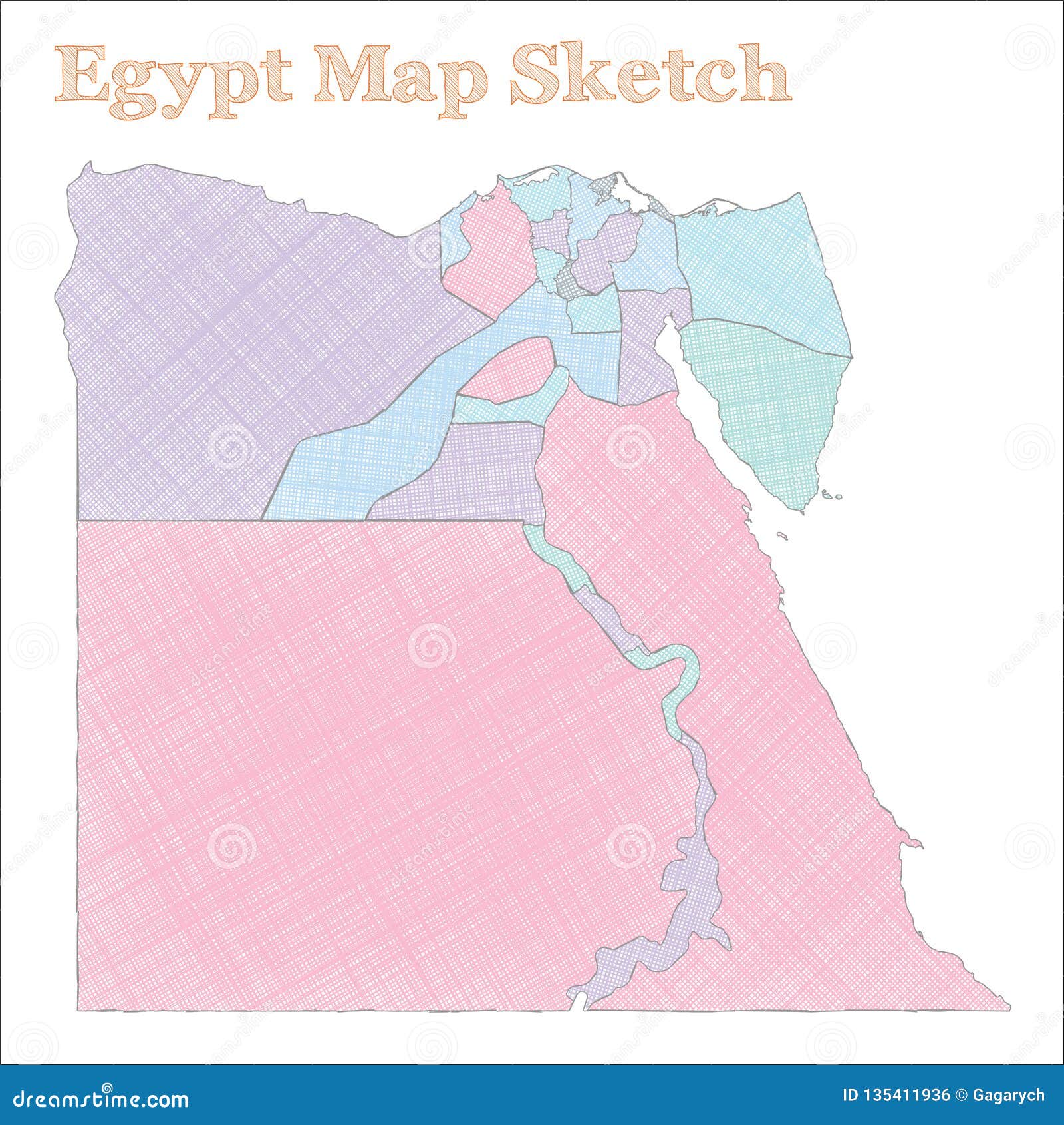 Mapa de Egipto ilustración del vector. Ilustración de egipto - 135411936