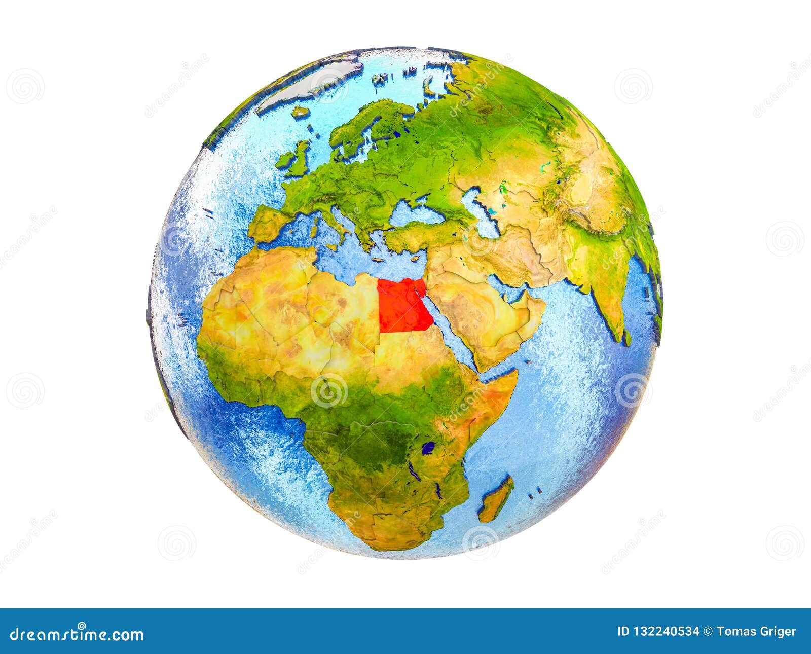 Mapa De Egipto En La Tierra 3D Aislada Stock de ilustración ...