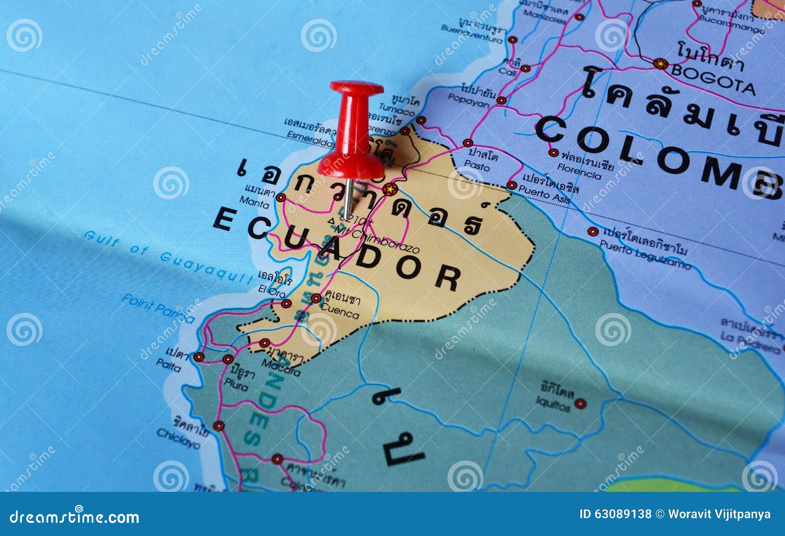 Mapa de Equador foto de stock. Imagem de peru, administrativo - 63089138
