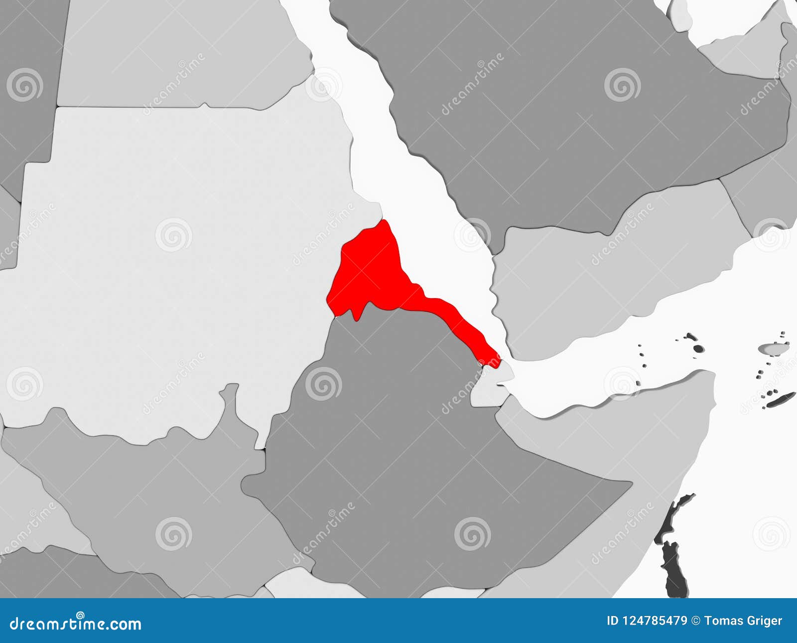 Mapa de Eritrea stock de ilustración. Ilustración de mundo - 124785479
