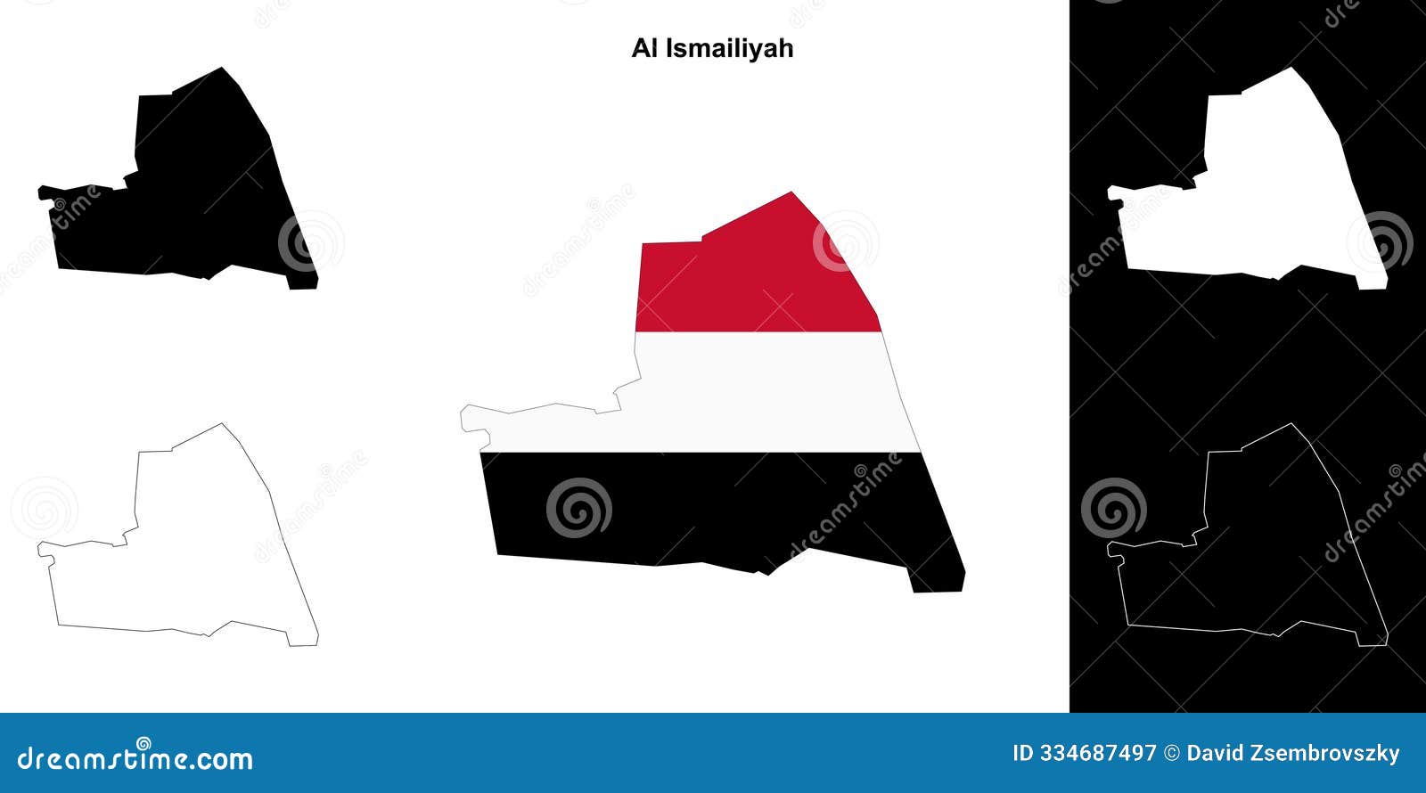 Mapa De Esquema De Al Ismailiyah Ilustración del Vector - Ilustración ...