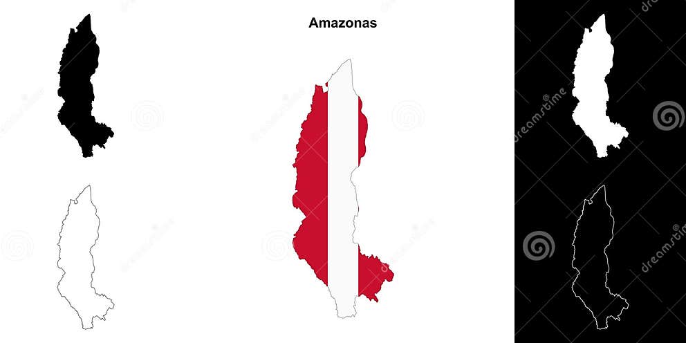 Mapa De Esquema De Amazonas Ilustración del Vector - Ilustración de ...